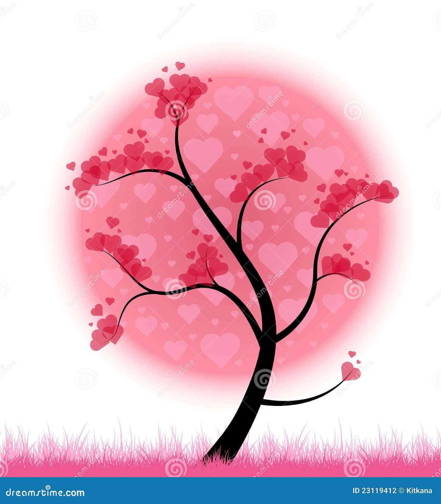 Love heart tree stock illustration. Illustration of hearts - 23119412