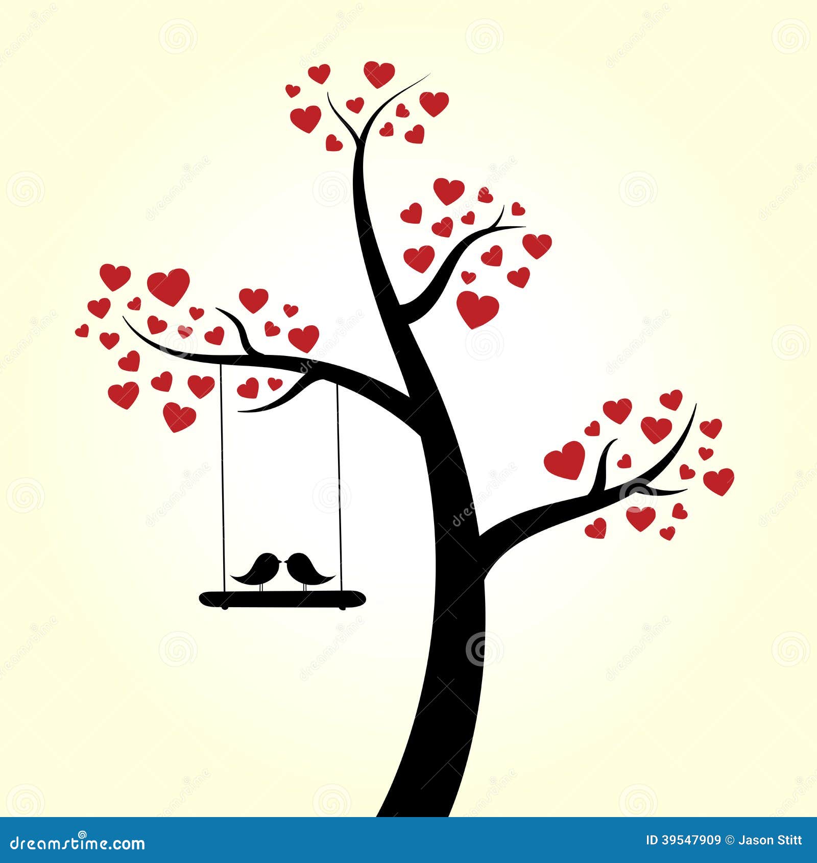 Love Heart Tree stock vector. Illustration of vector - 39547909