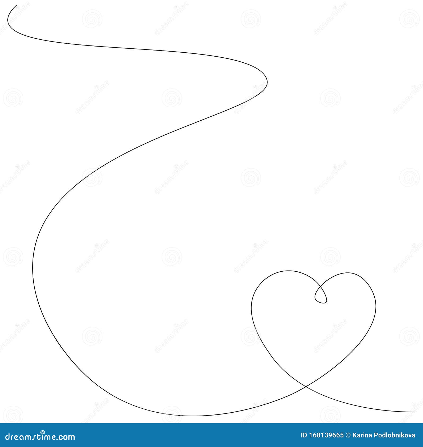 Love Heart Vector, Line Drawing. Vector Stock Vector - Illustration of ...