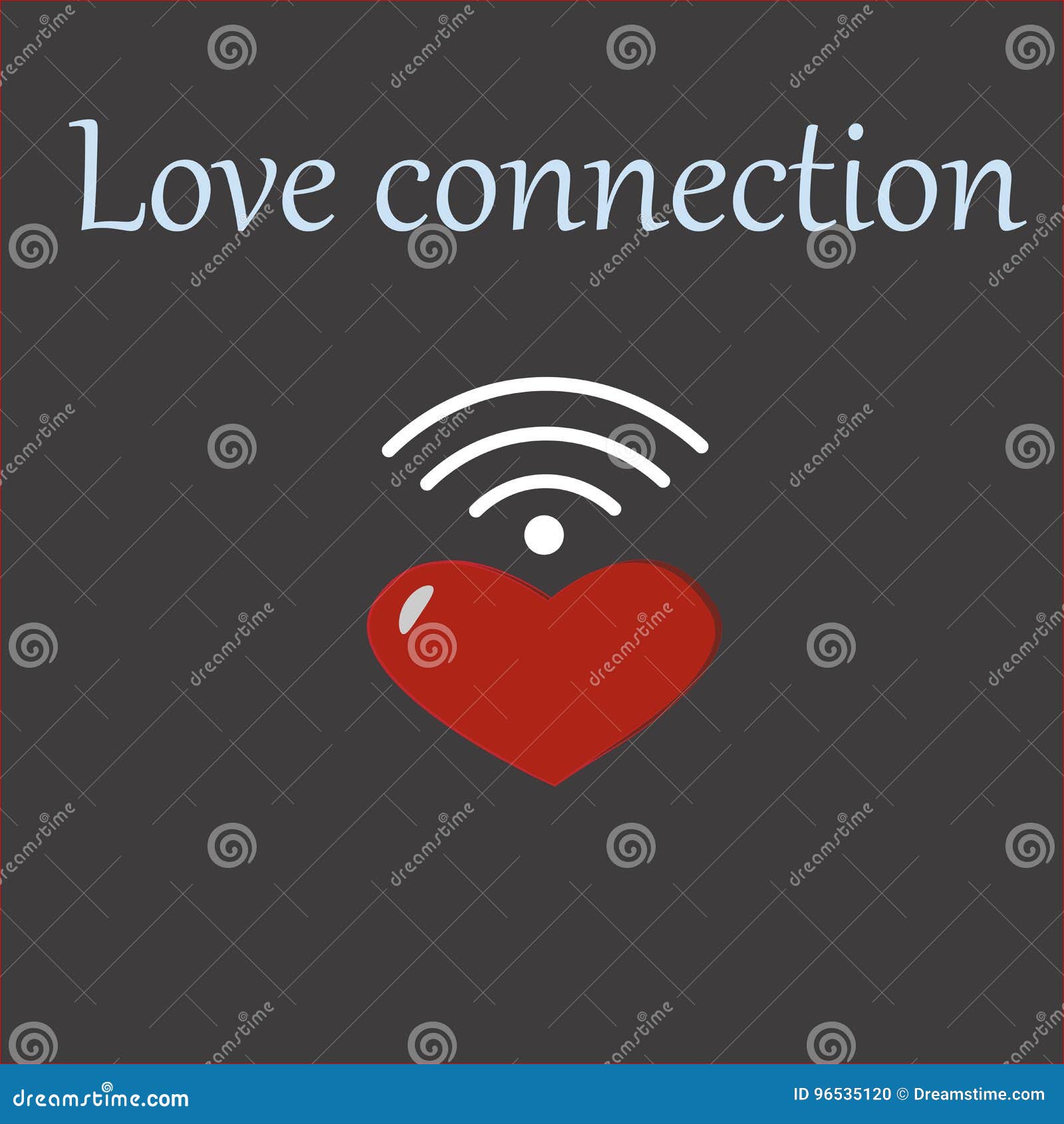 Love Heart with Wifi Connection Stock Illustration - Illustration of ...