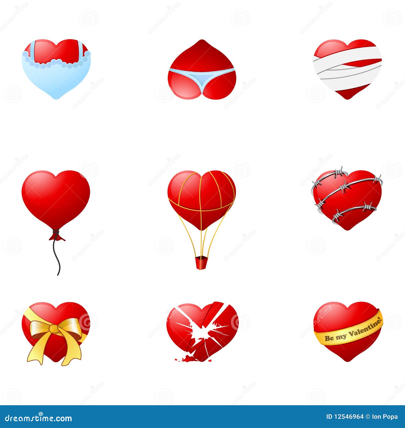 Love hearts stock vector. Illustration of knickers, shattered - 12546964