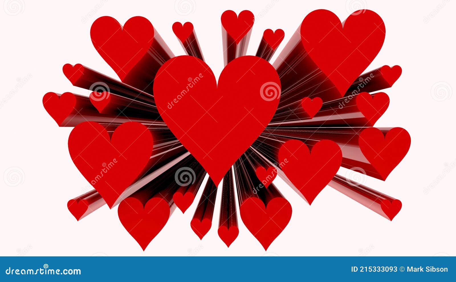 Love Hearts Flying Out of Screen - 3d Illustration Stock Illustration ...