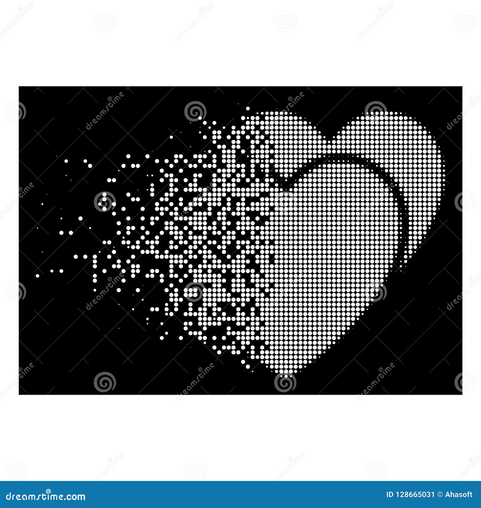 Bright Dissolved Dotted Halftone Love Hearts Icon Stock Vector ...