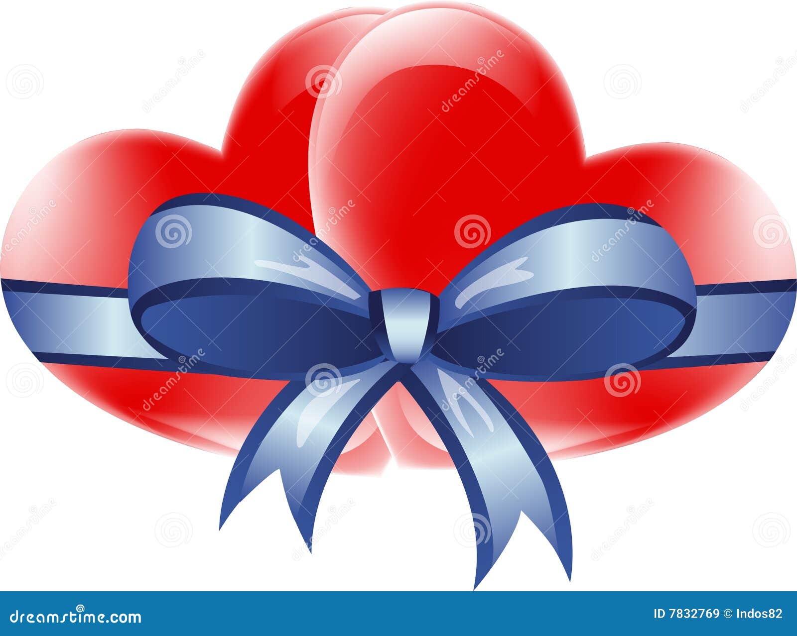 Love Hearts Tied with Ribbon Stock Vector - Illustration of fastened ...
