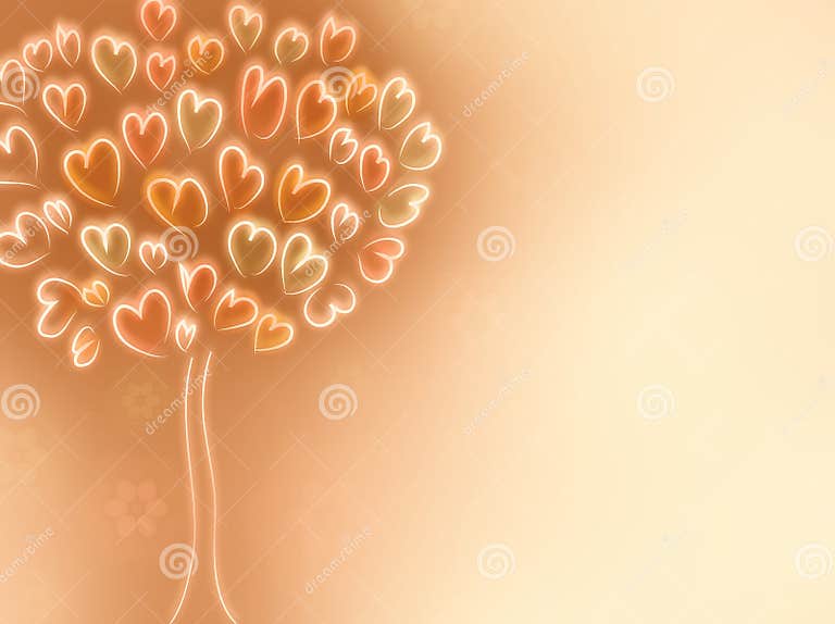 Love Hearts Tree Background Stock Illustration - Illustration of plant ...