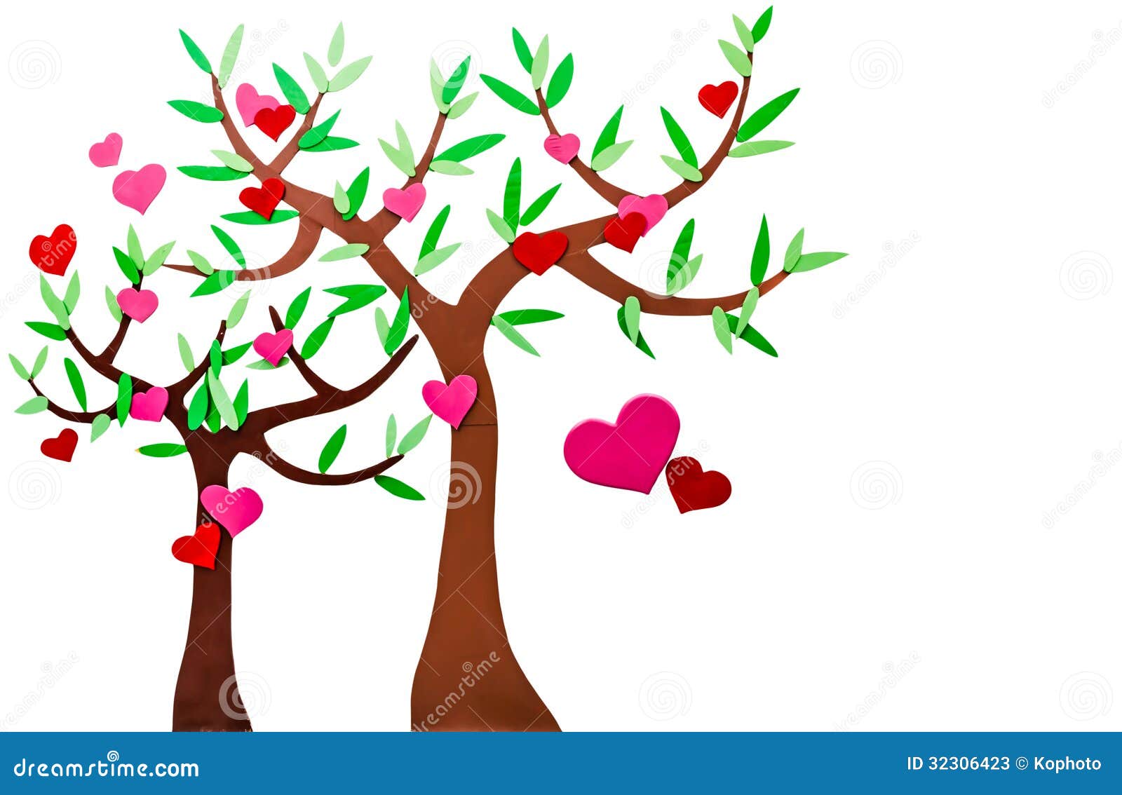 Love hearts tree stock illustration. Illustration of background - 32306423