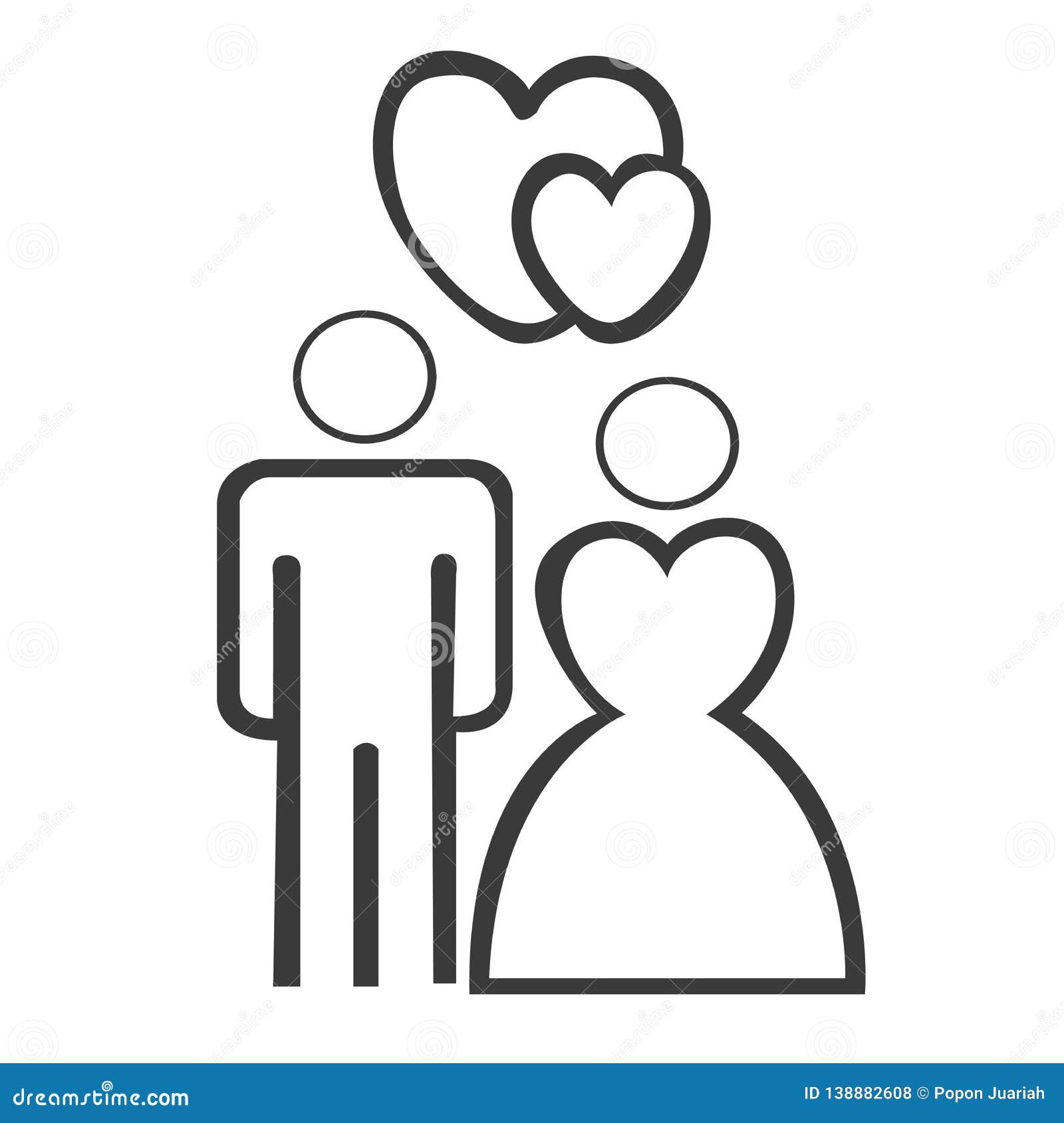 Love her and him vector stock illustration. Illustration of clipart ...