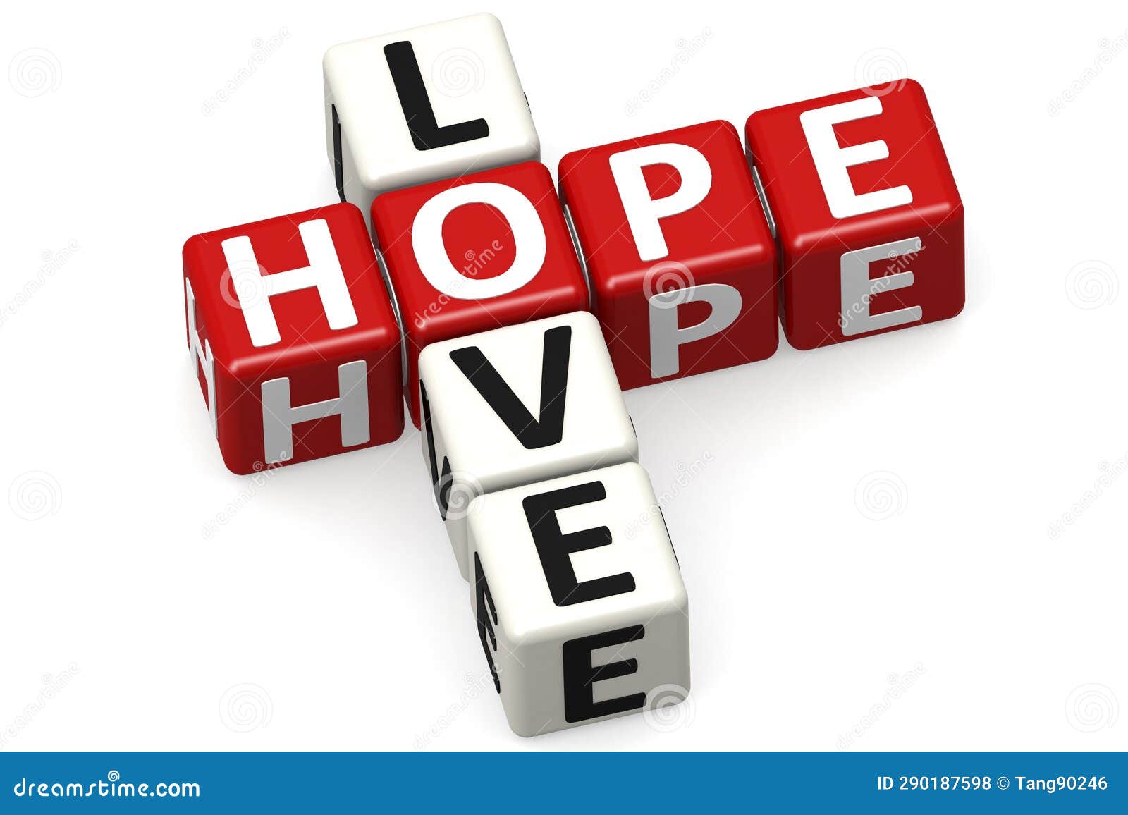 Love and Hope Word on Red and White Crossword Stock Illustration ...