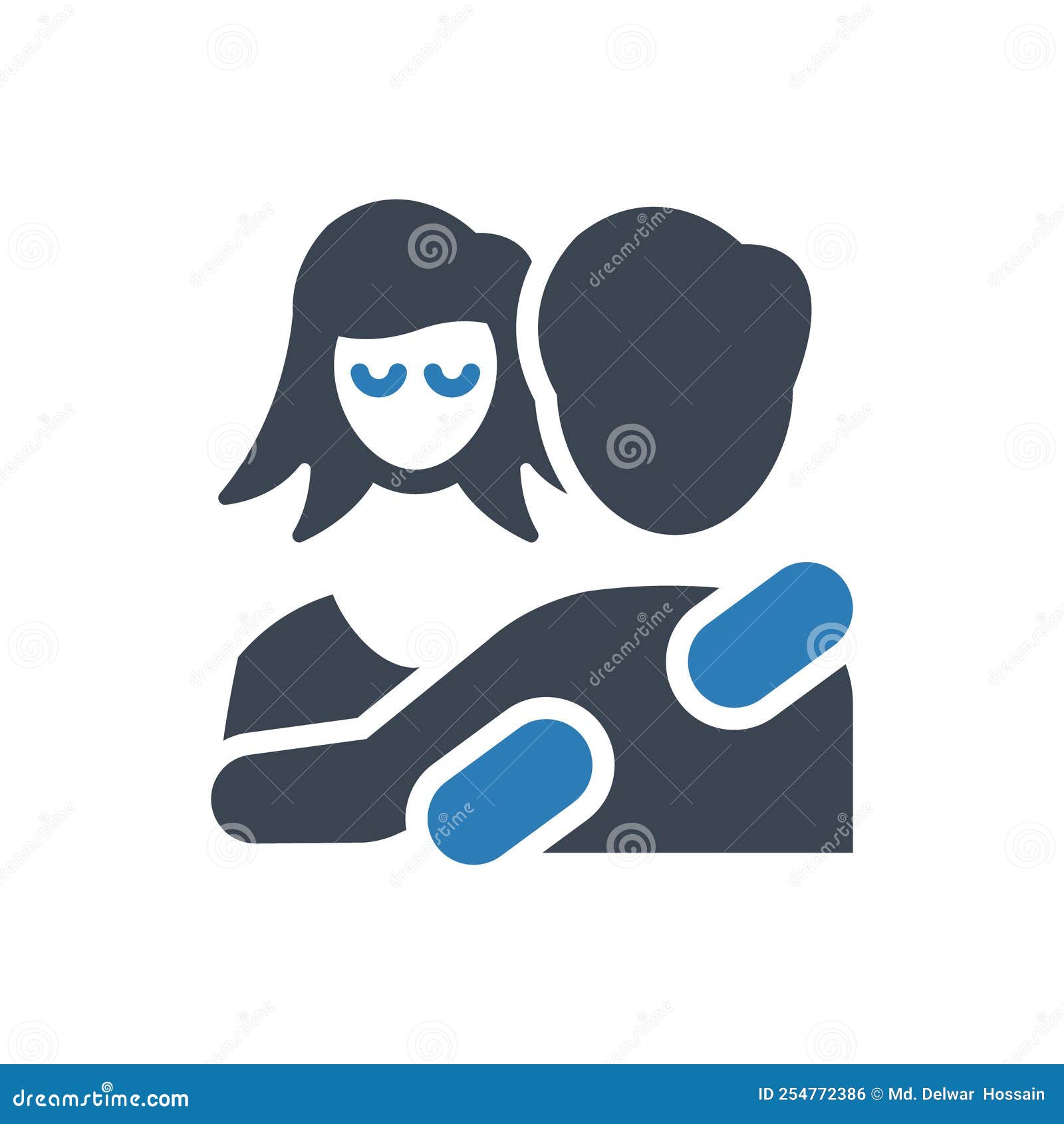 Love hug icon stock vector. Illustration of vector, sign - 254772386