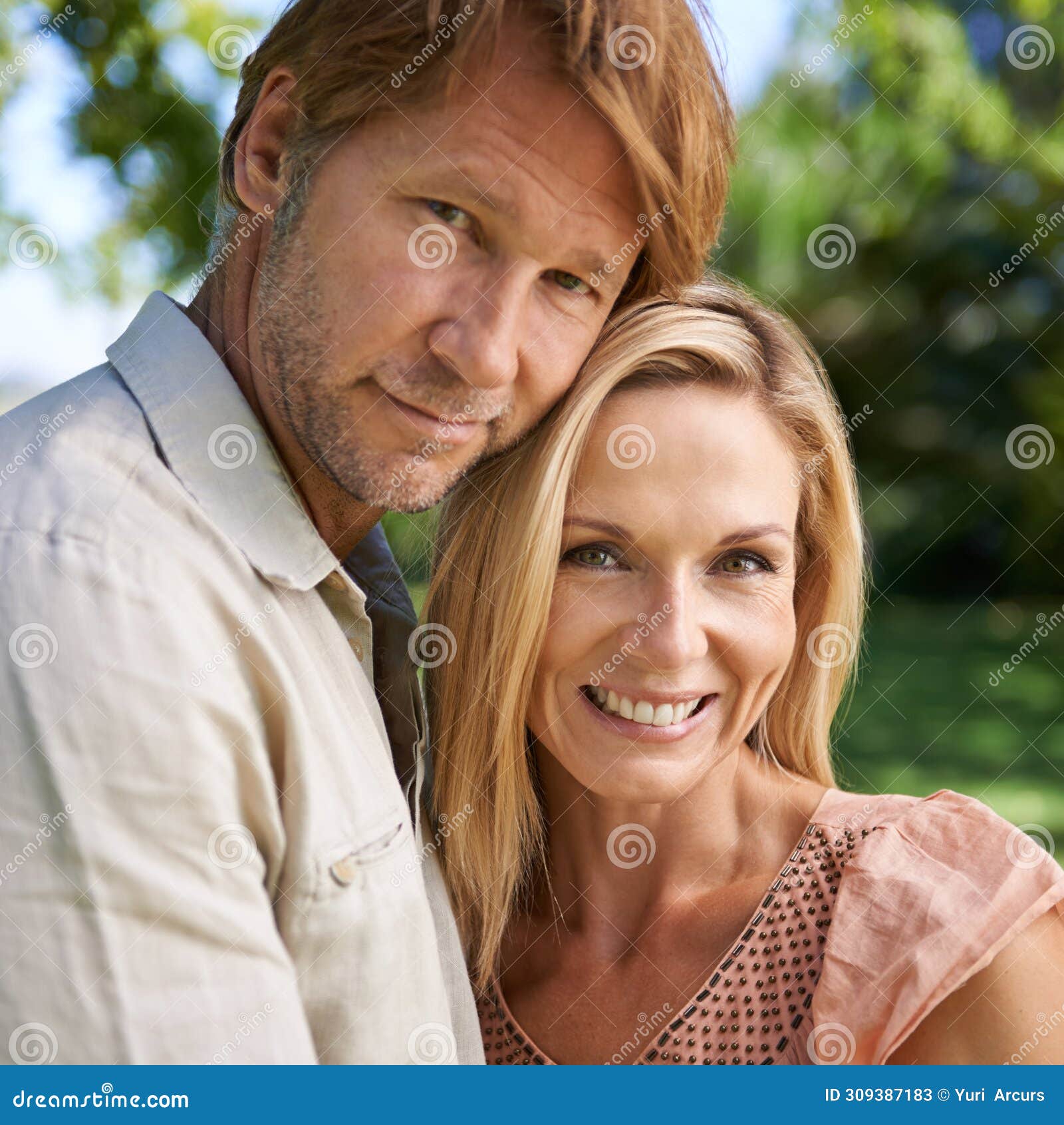 Love Hug And Portrait Of Couple In Park For Bonding Relationship And