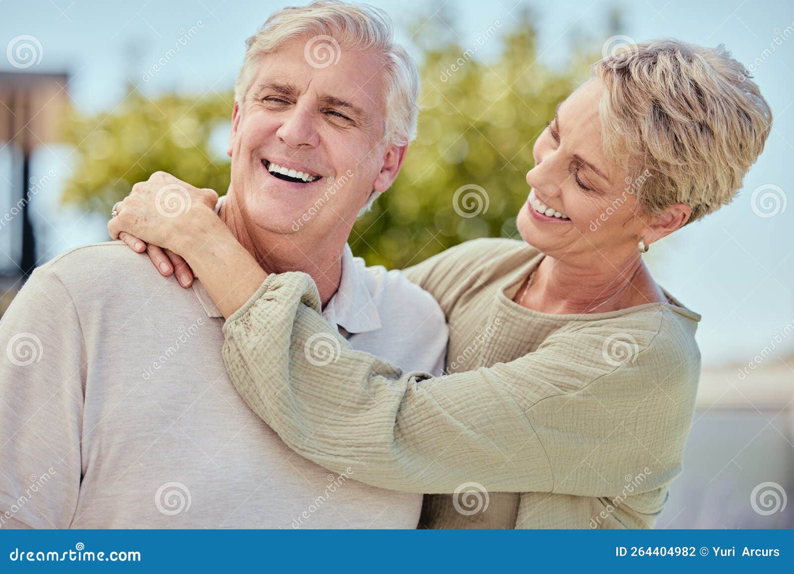 Love Hug And Senior Couple Outdoor On Vacation Holiday Or Summer Trip