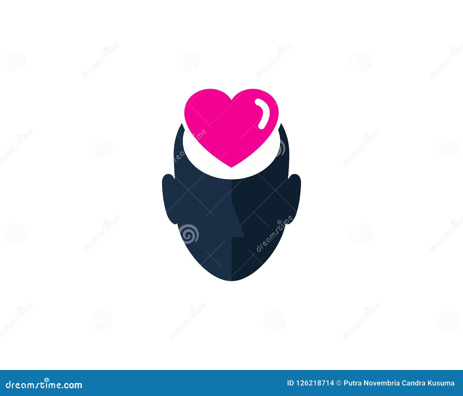 Love Human Head Logo Icon Design Stock Illustration - Illustration of ...