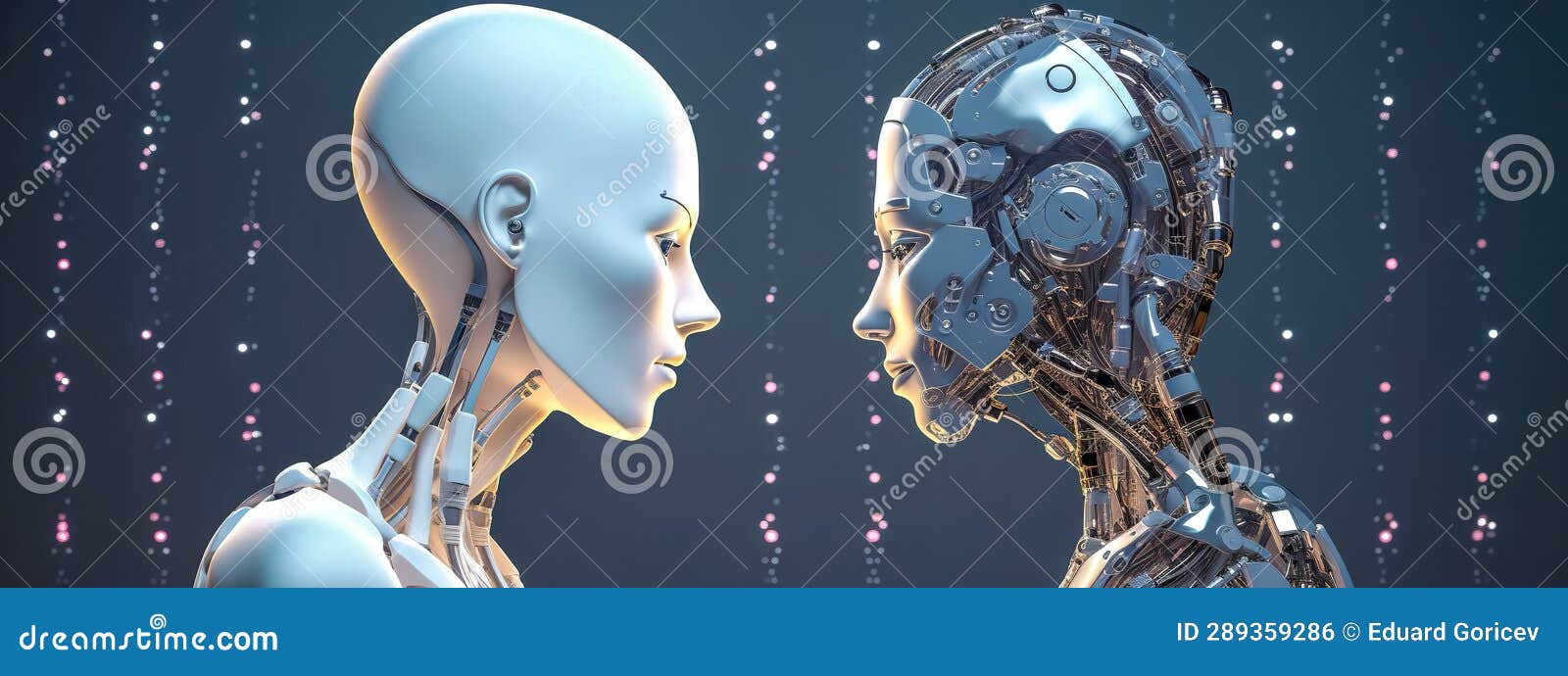 Love between Humanoids, Feelings and Machines, Banner Stock Photo ...