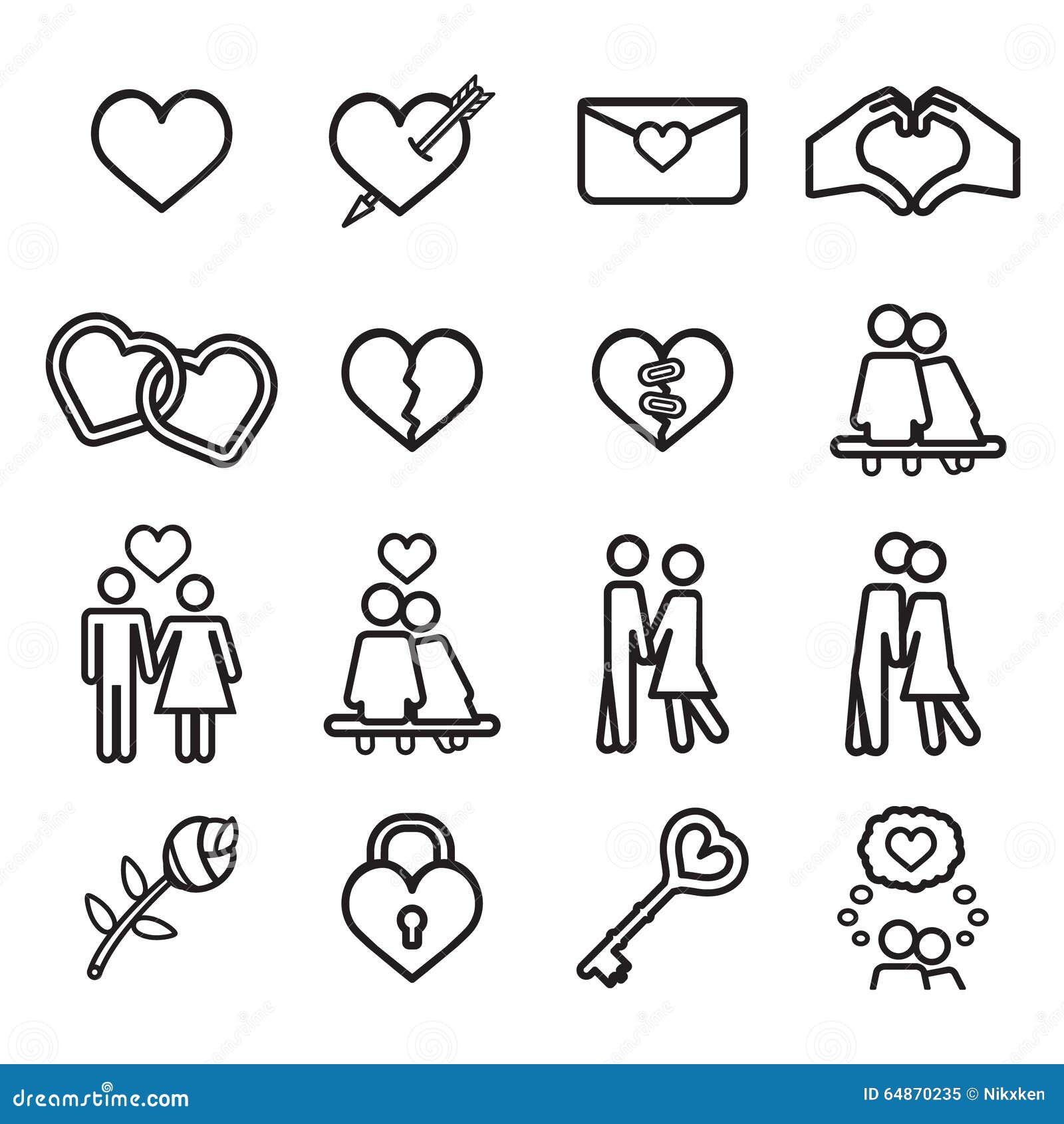 Love Icon Set. Vector Eps10. Stock Vector - Illustration of balloon ...