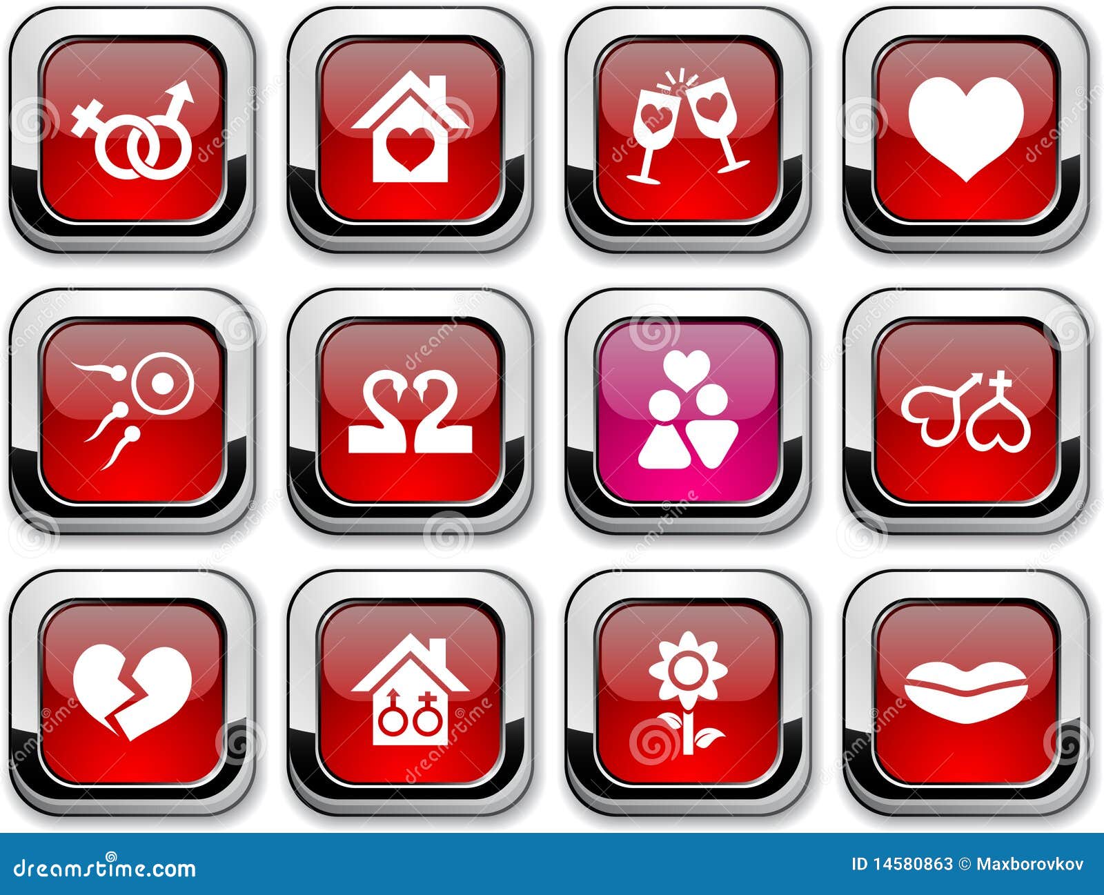 Love icons. stock vector. Illustration of glass, love - 14580863