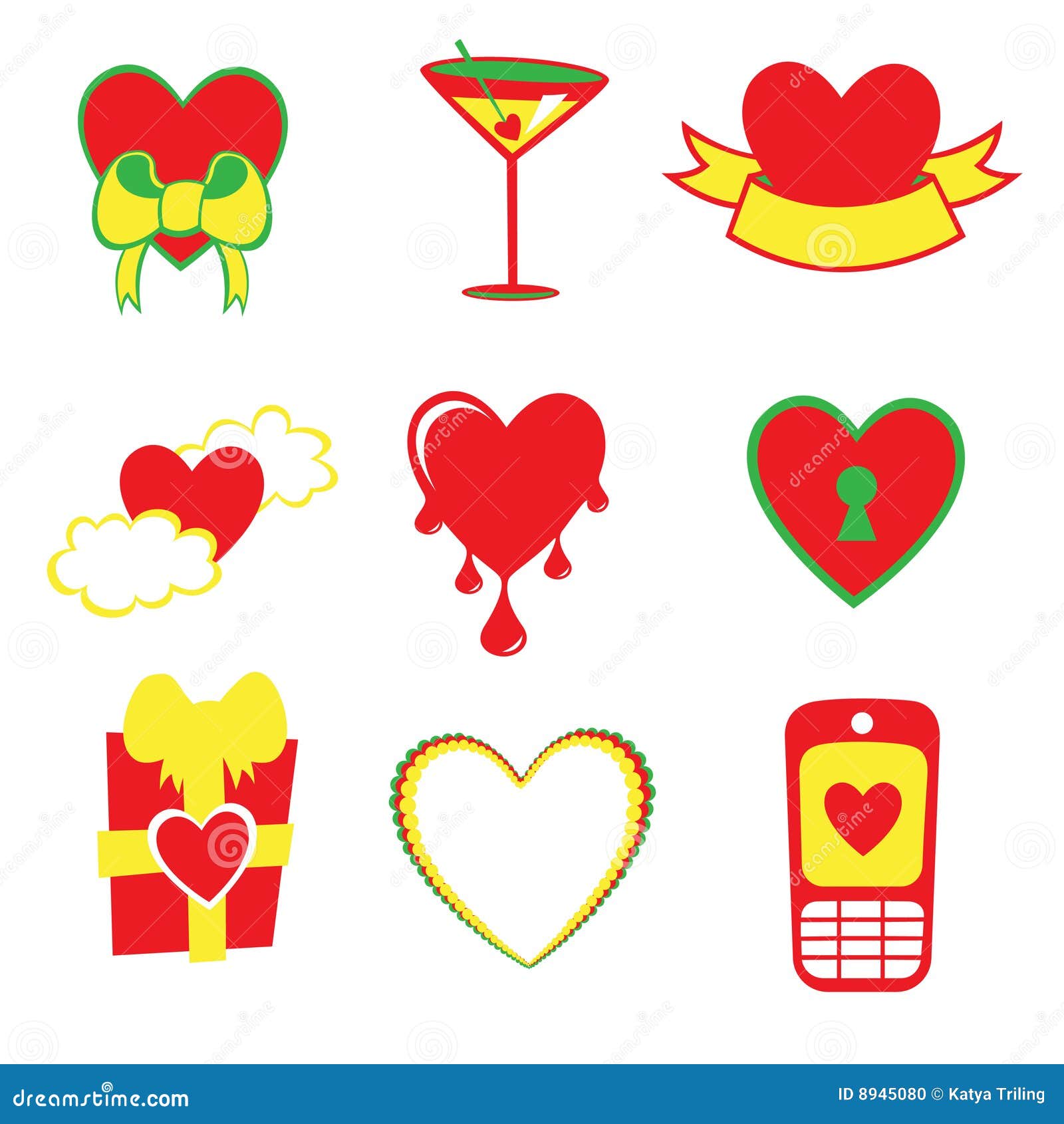 Love icons stock vector. Illustration of engagement, decoration - 8945080