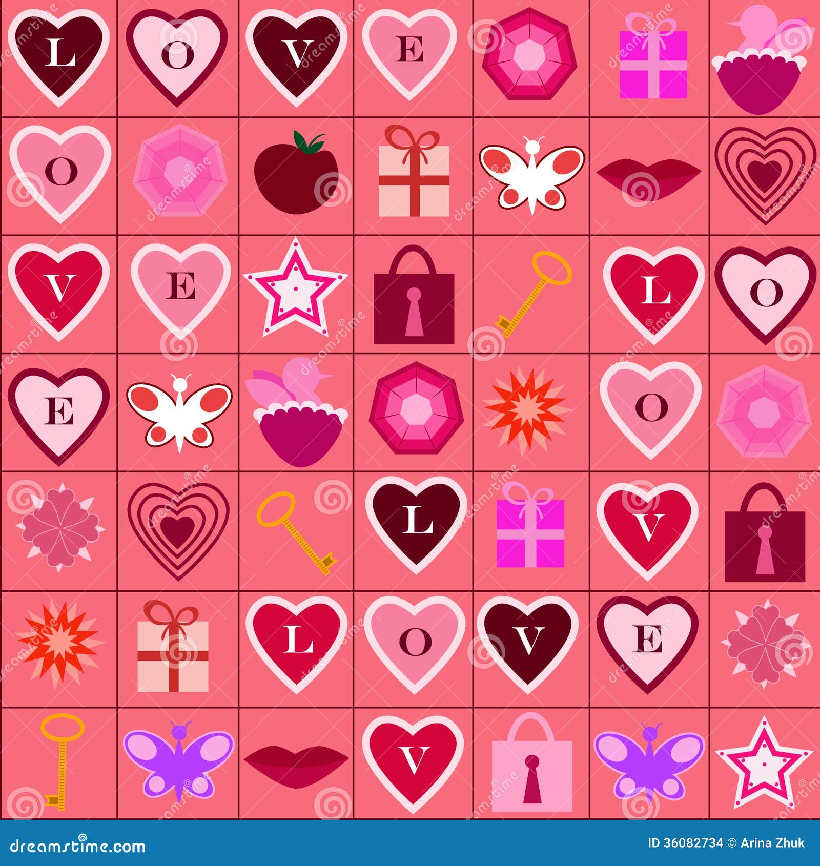 Love icons pattern stock vector. Illustration of background - 36082734