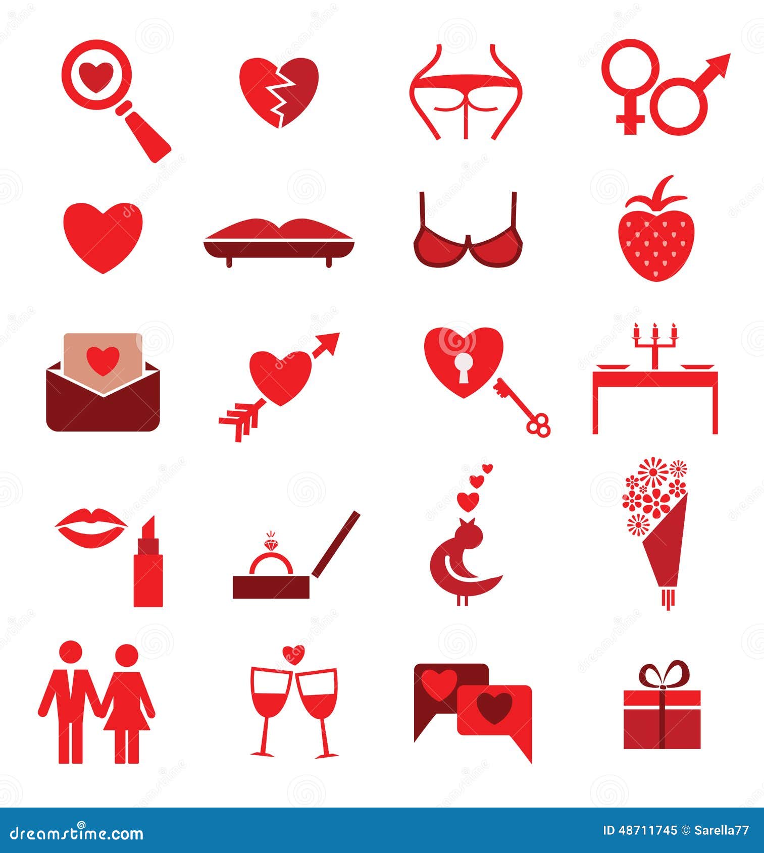 Love icons stock vector. Illustration of holiday, gift - 48711745