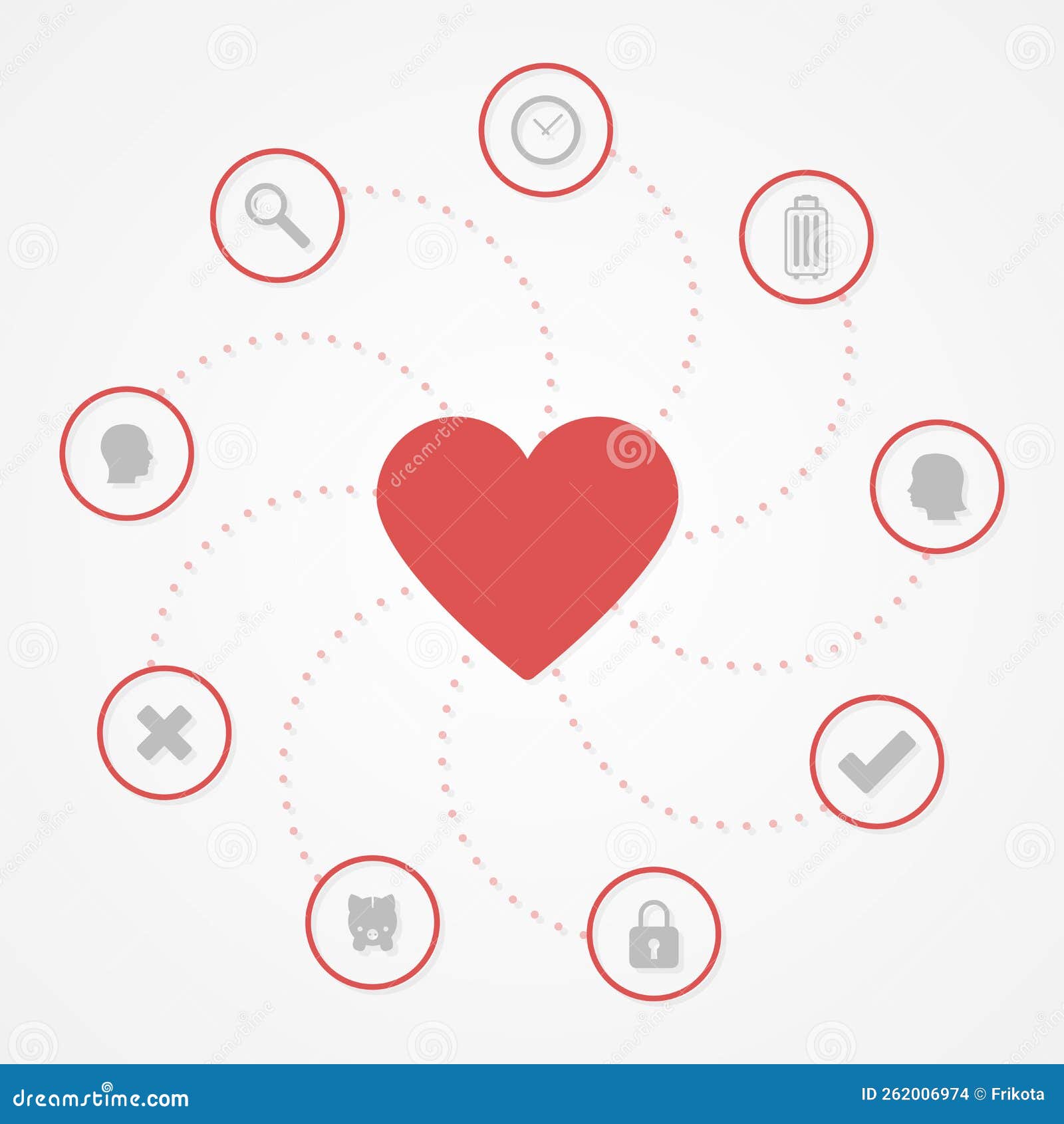 Love Infographics. Heart Shape. Data Visualization. Flat Design, Vector ...