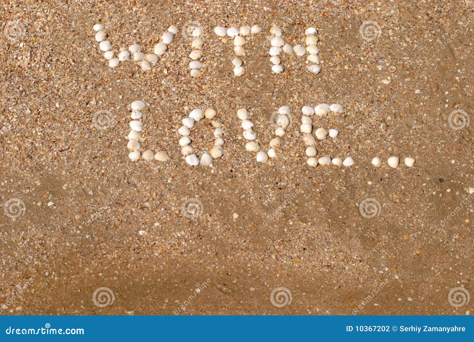 Love Inscriptions on the Beach Stock Photo - Image of romantic, shell ...