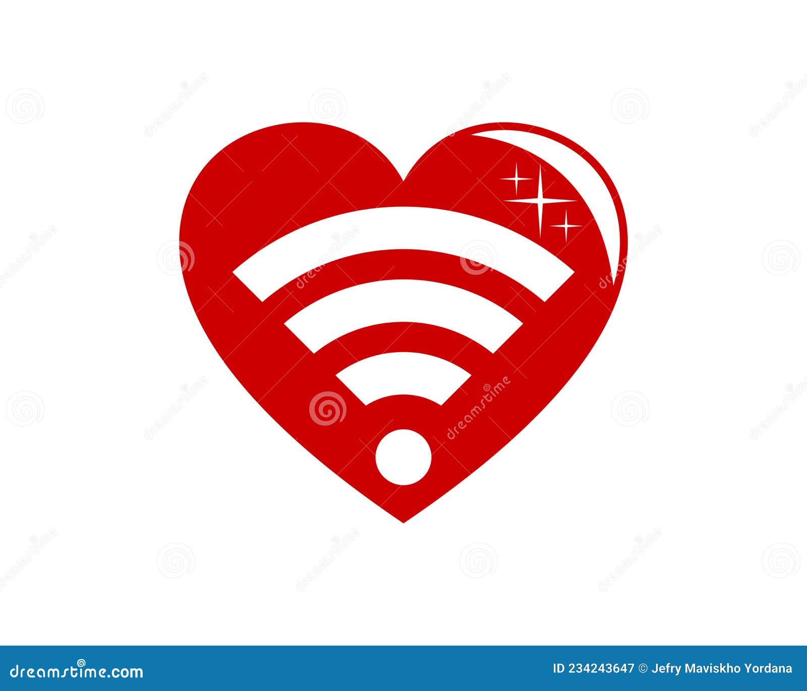Love with Internet Connection Symbol Inside Stock Vector - Illustration ...