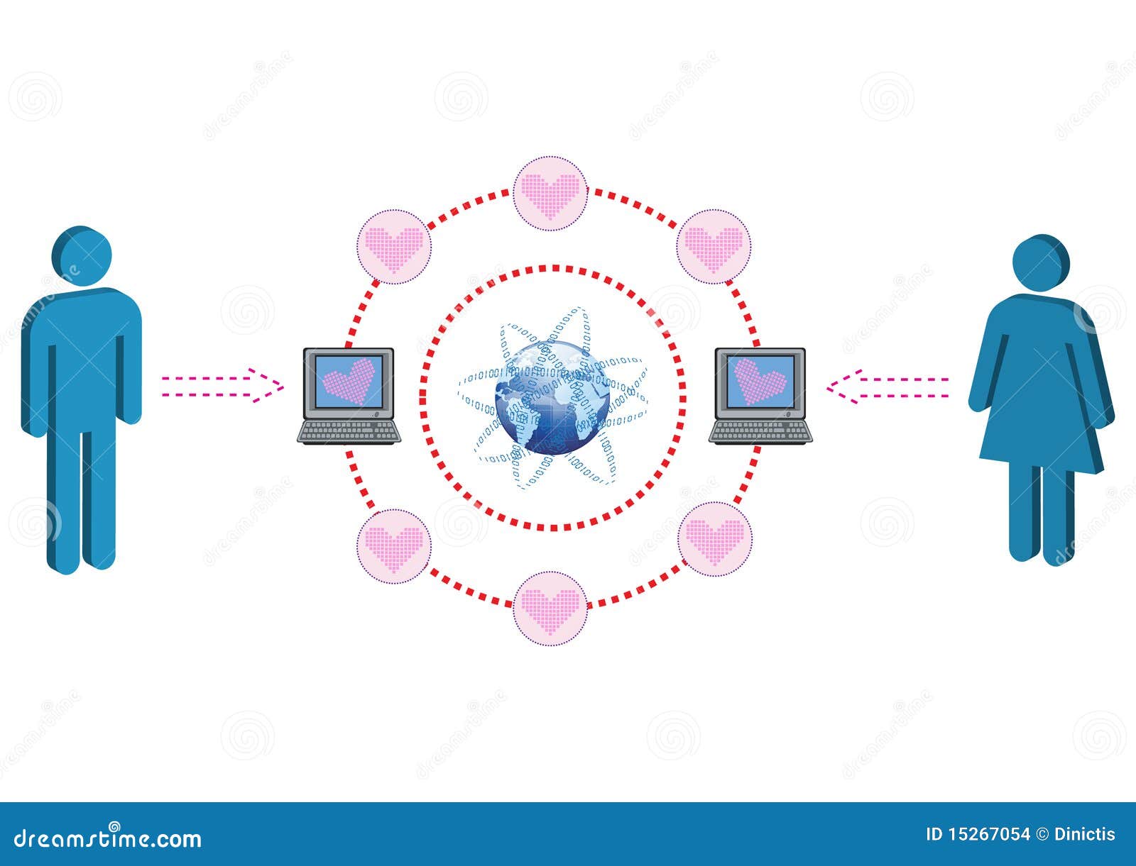 Love on the Internet Illustration Stock Illustration - Illustration of ...