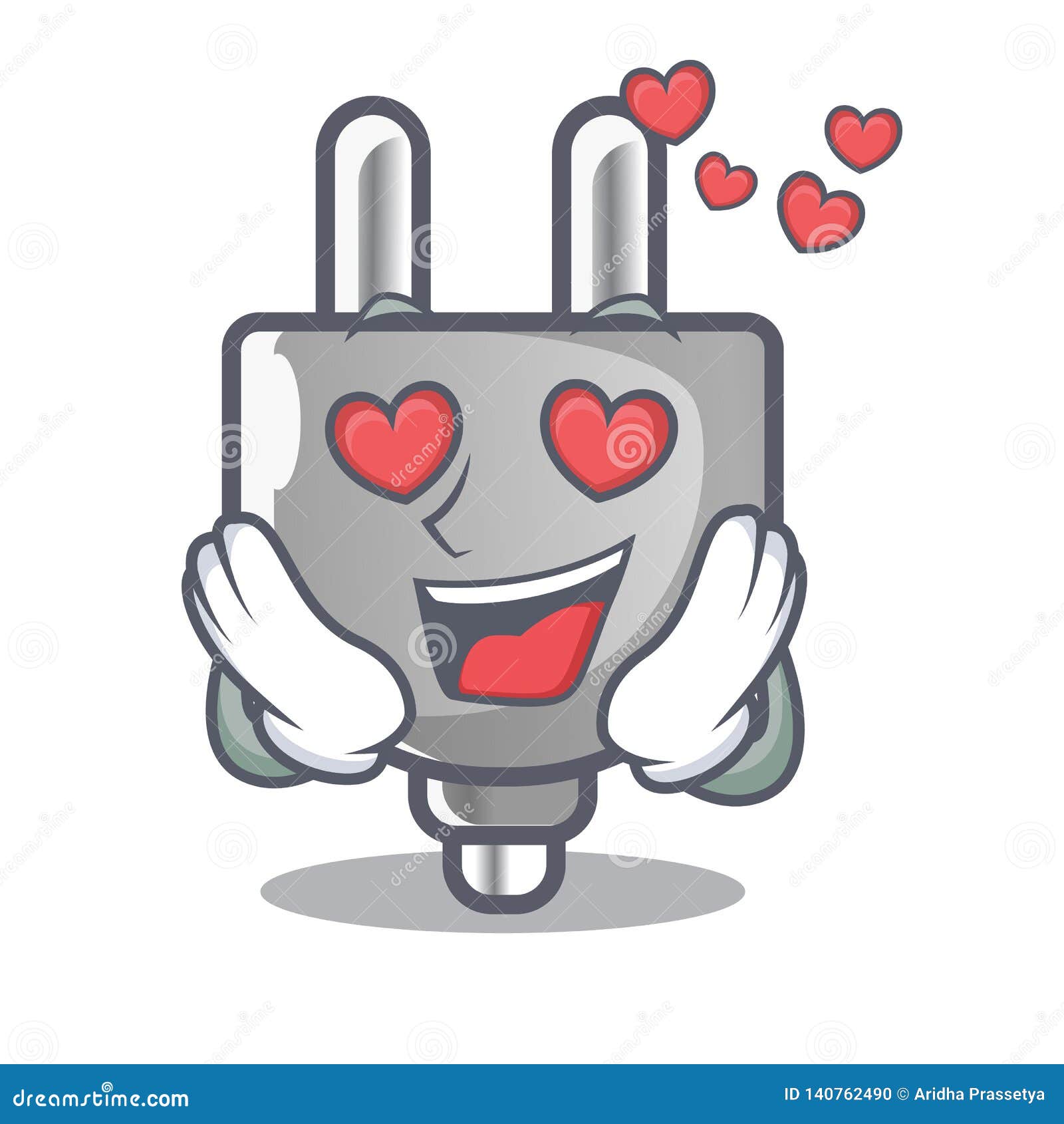 In Love Isolated Power Plug in the Mascot Stock Vector - Illustration ...