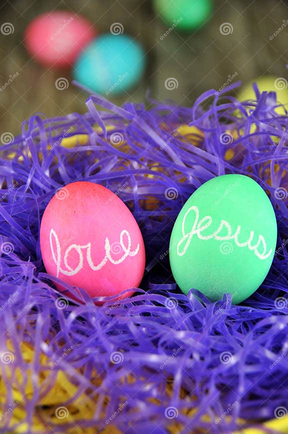 Love Jesus Easter eggs stock image. Image of pastel, love - 23418745