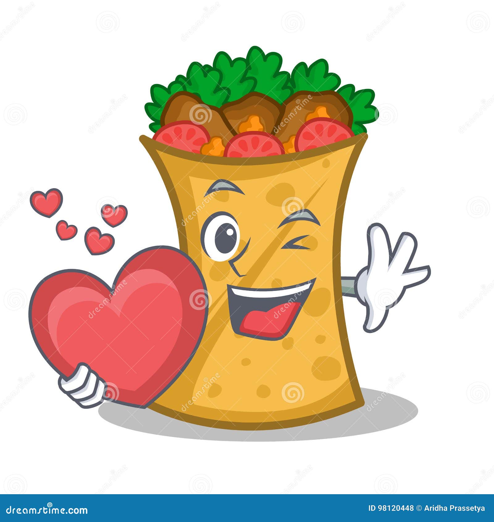 With Love Kebab Wrap Character Cartoon Stock Vector - Illustration of ...