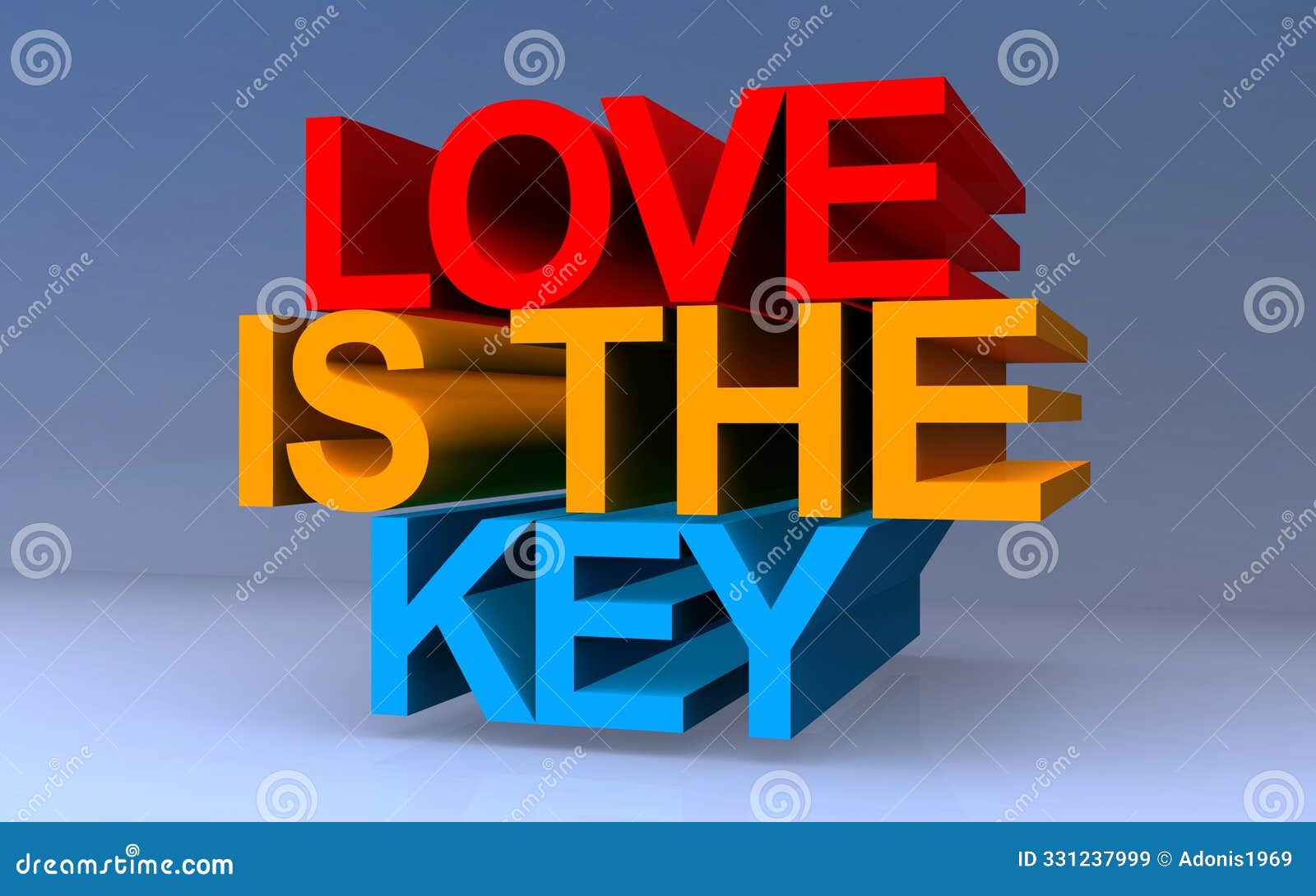 Love is the key on blue stock illustration. Illustration of empathy ...