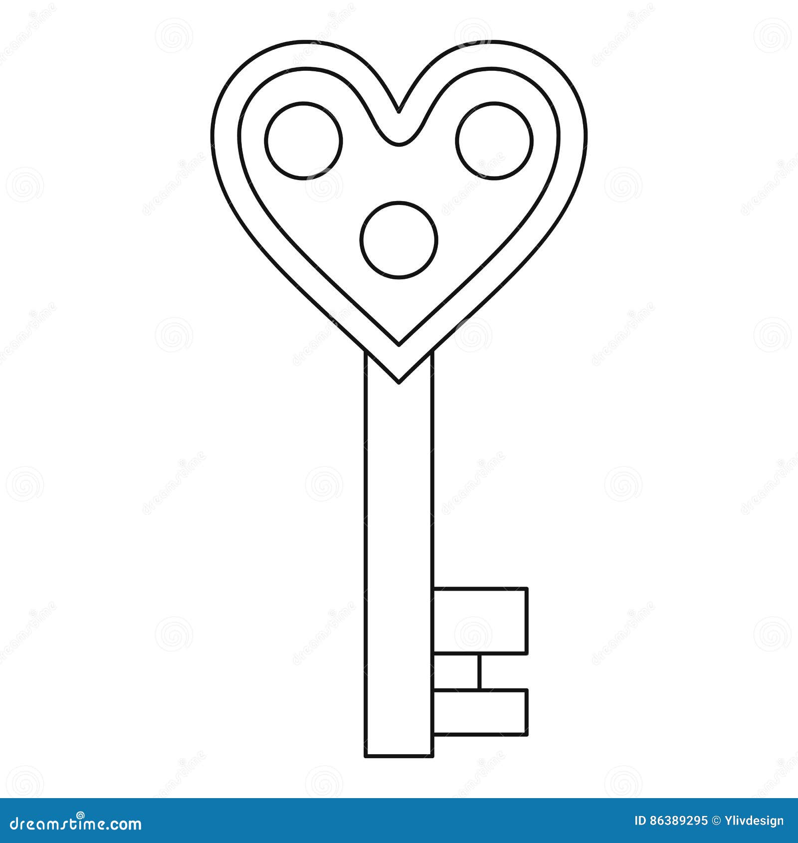 Love Key Icon, Outline Style Stock Vector - Illustration of happy ...