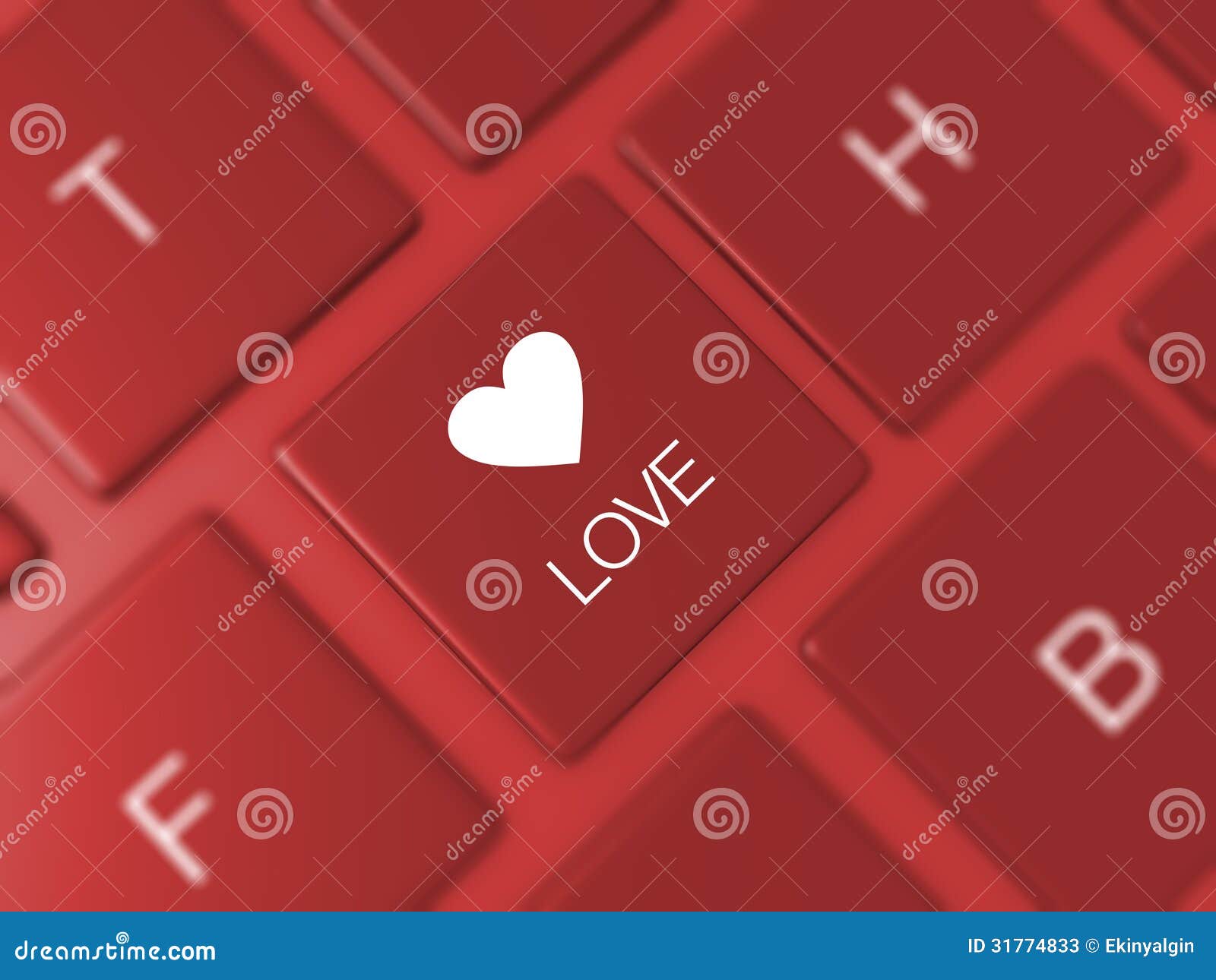 Love Key on Keyboard stock illustration. Illustration of internet ...