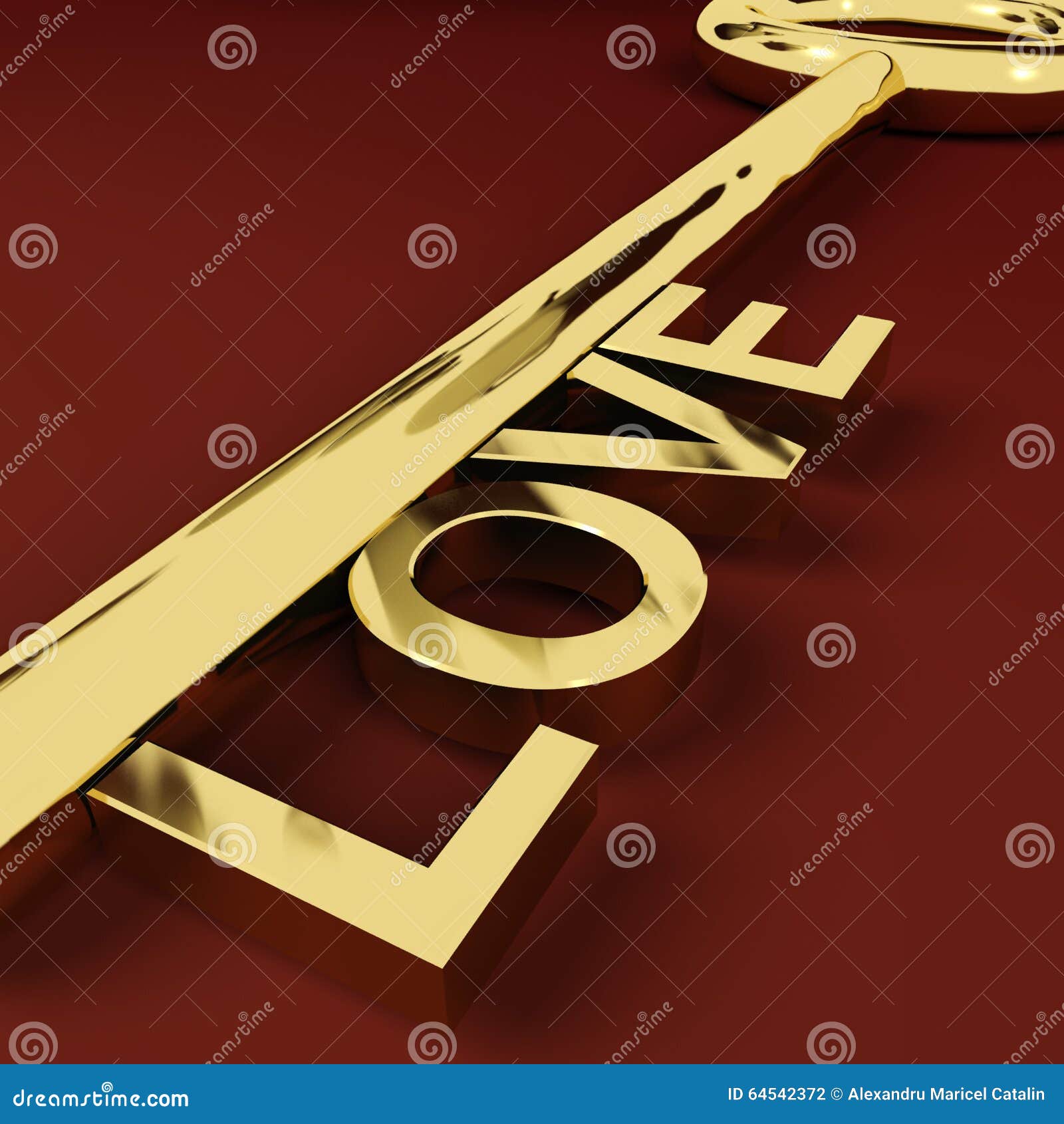 Love Key Representing Adoration and Romance Stock Illustration ...