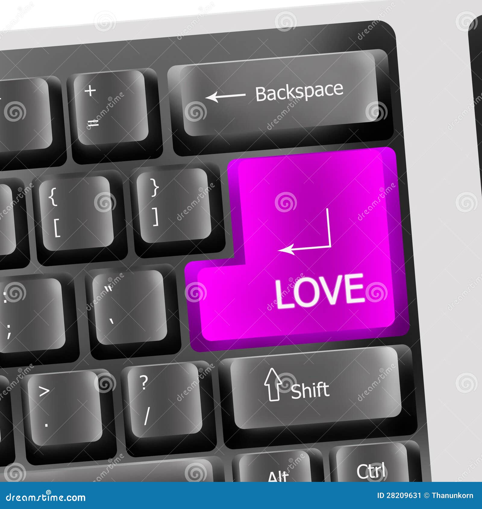 Love on keyboard stock illustration. Illustration of button - 28209631