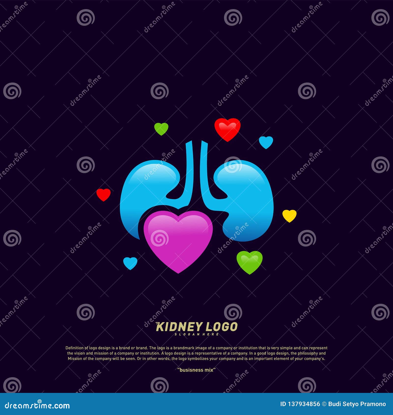 Love Kidney Logo Design Concept. Urology Logo Vector Template Stock ...