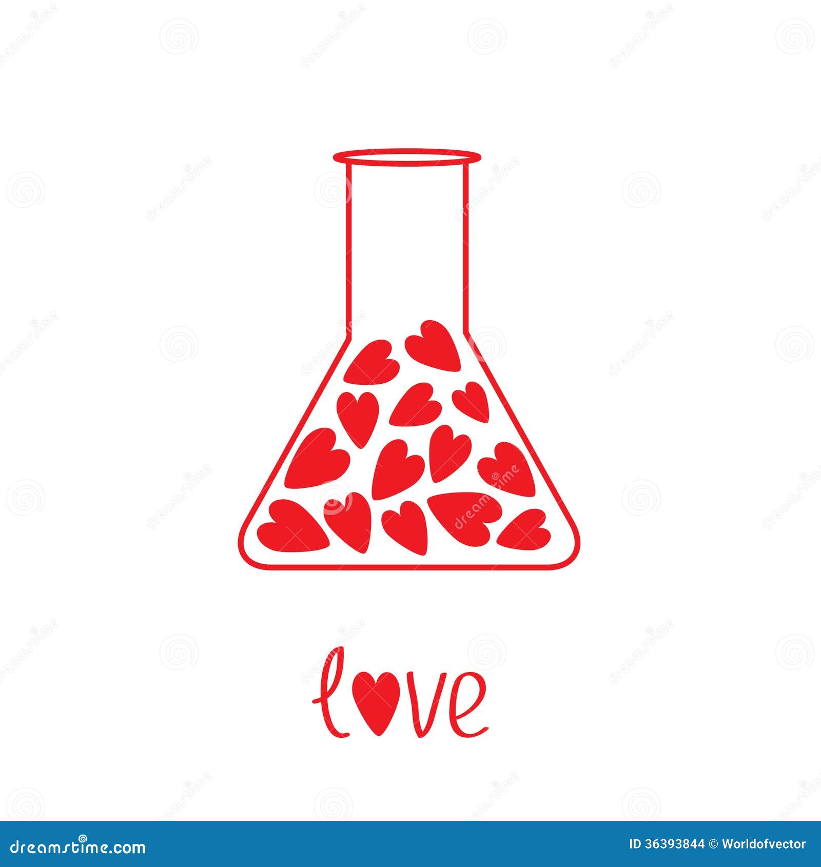 Love Laboratory Glass with Hearts Inside. Card Stock Vector ...
