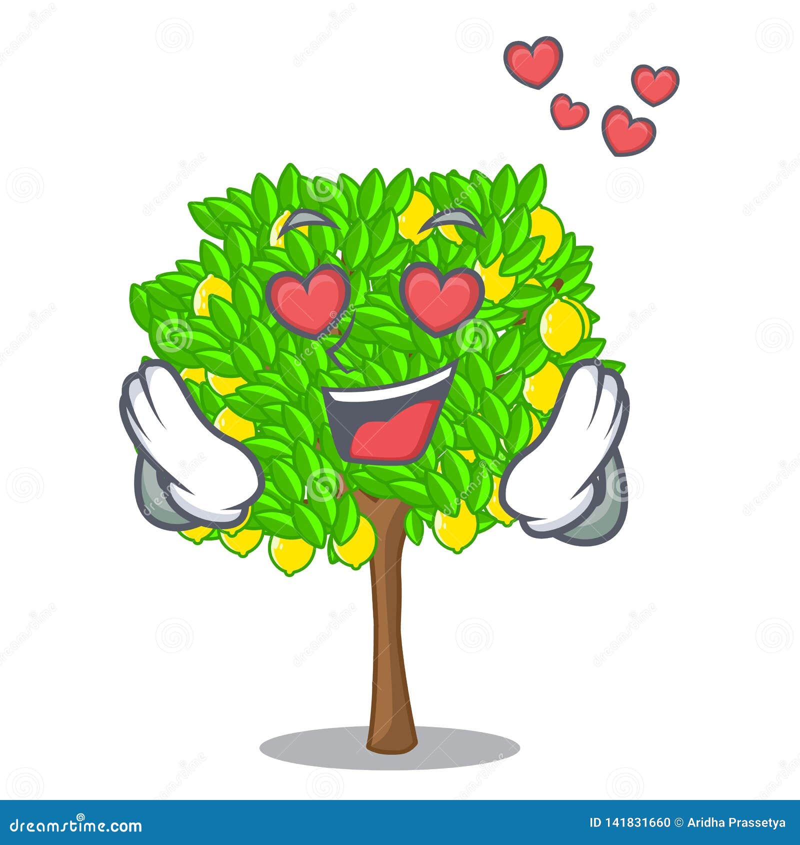 In Love Lemon Tree Cartoon Next the House Stock Vector - Illustration ...