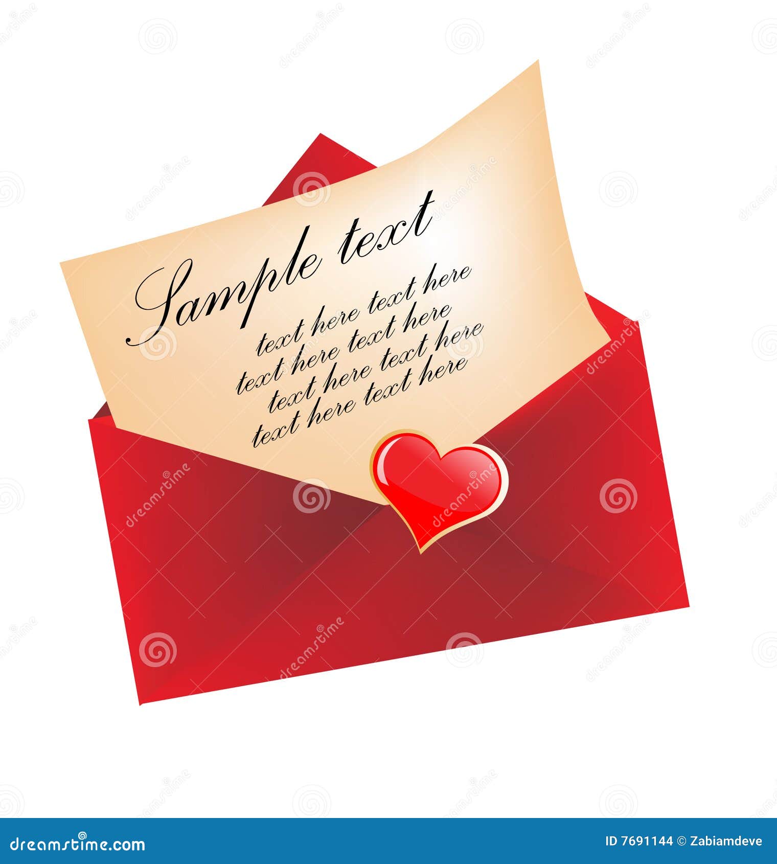 Love Letter In Red Envelope Cute Romantic Watercolor Clipart. Paris In ...