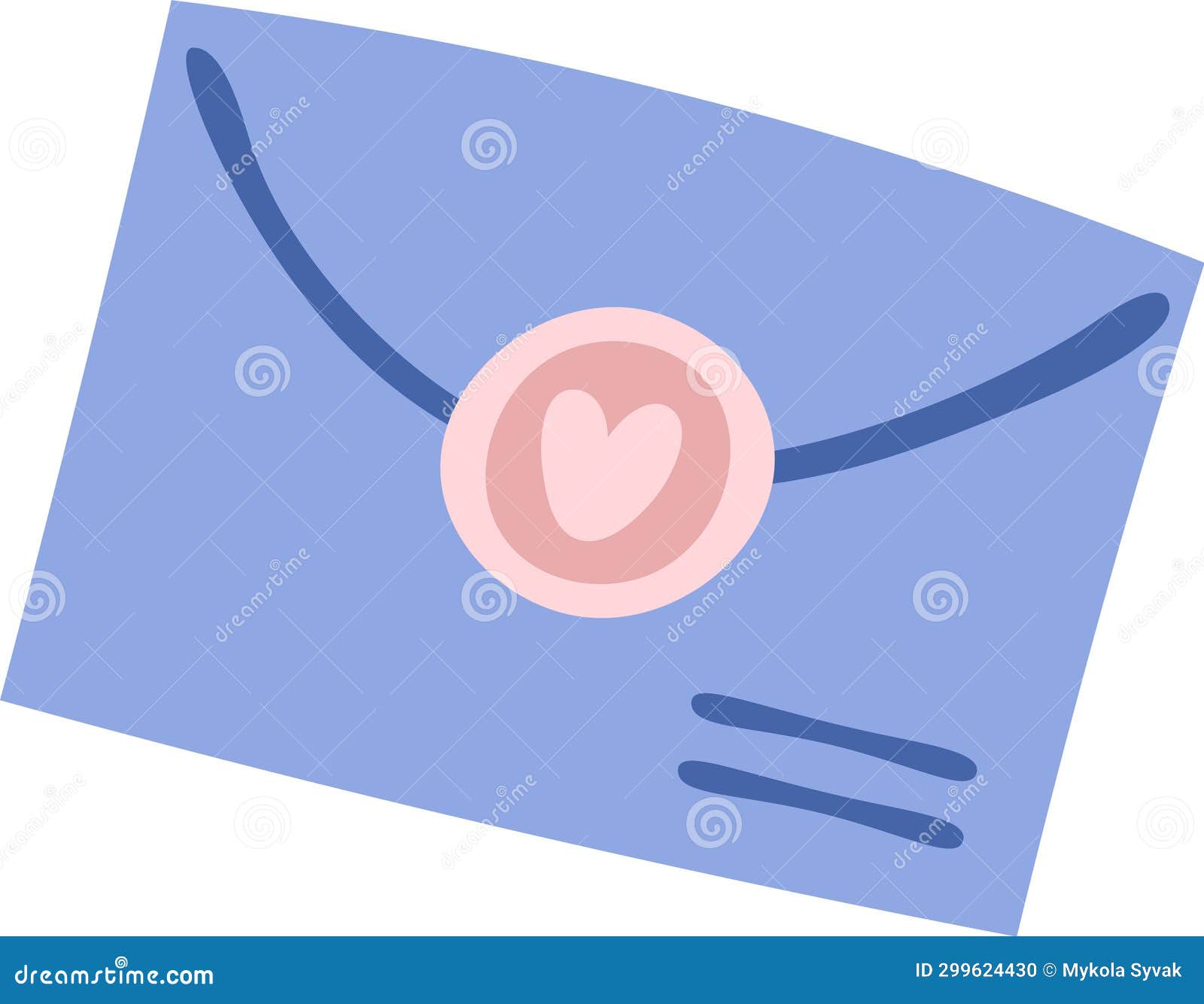 Love Letter Envelope stock illustration. Illustration of post - 299624430