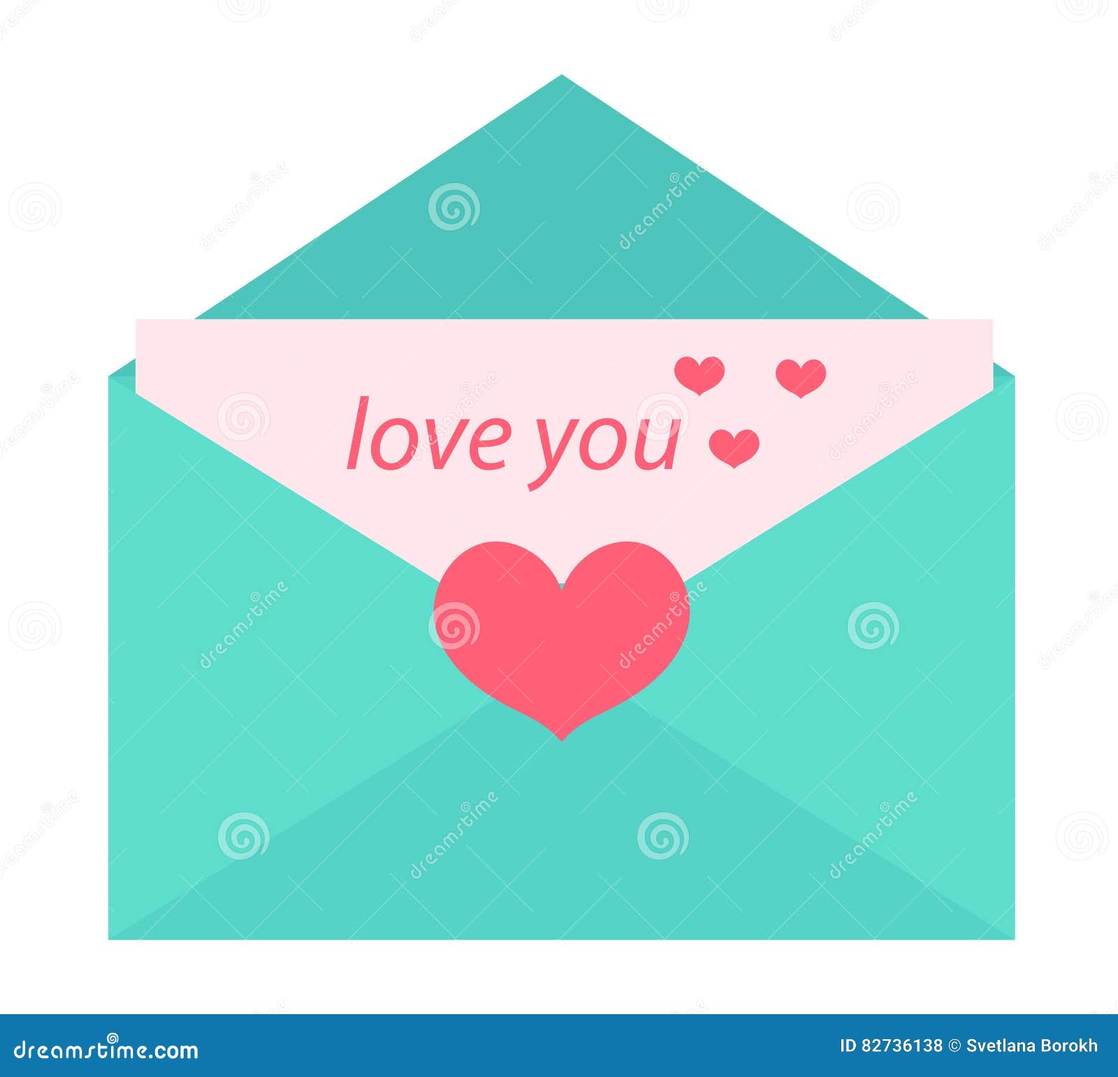 Love Letter, Flat Design. Isolated on White Background Stock Vector ...
