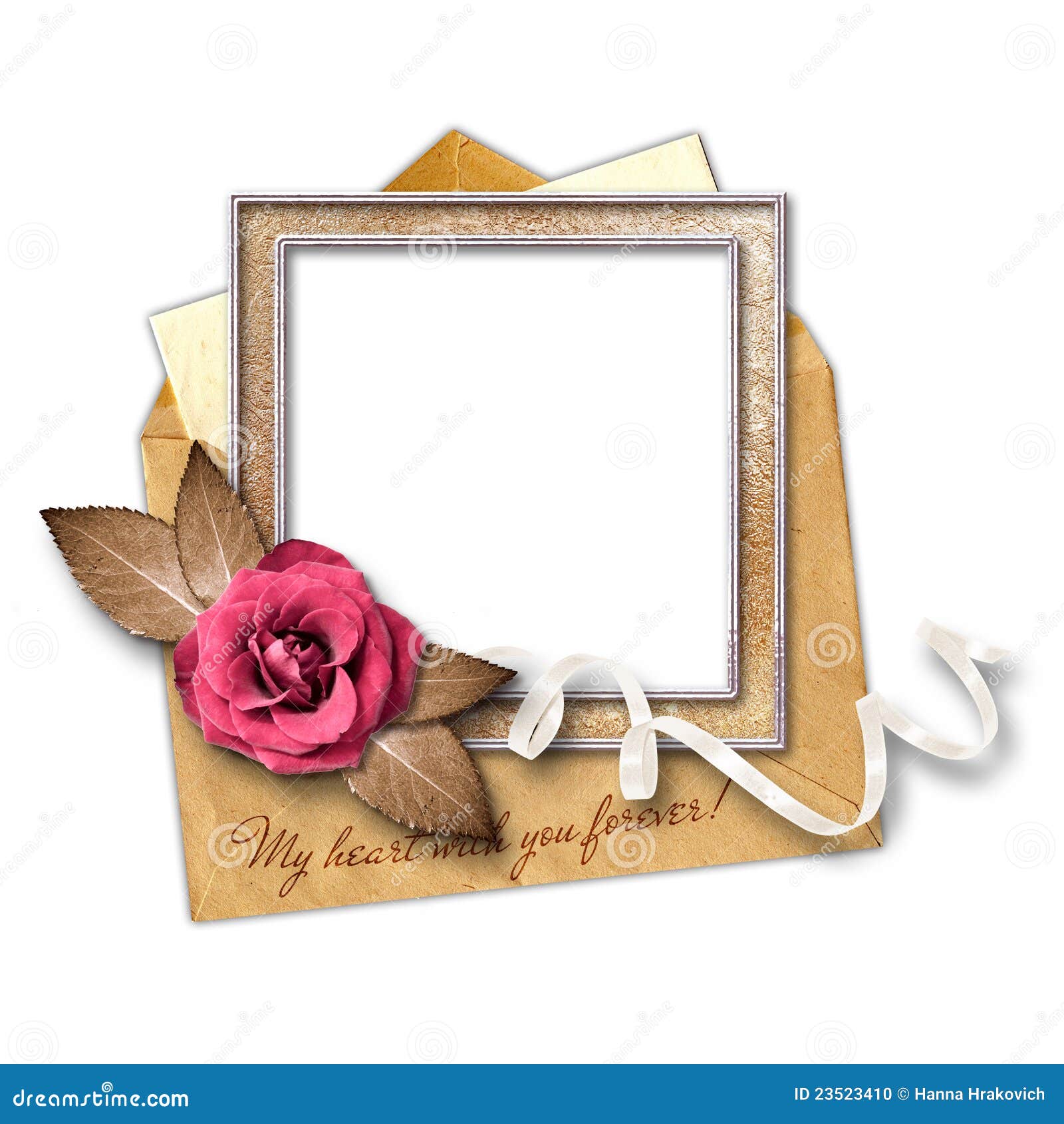 Love letter and gold frame stock illustration. Illustration of mother ...