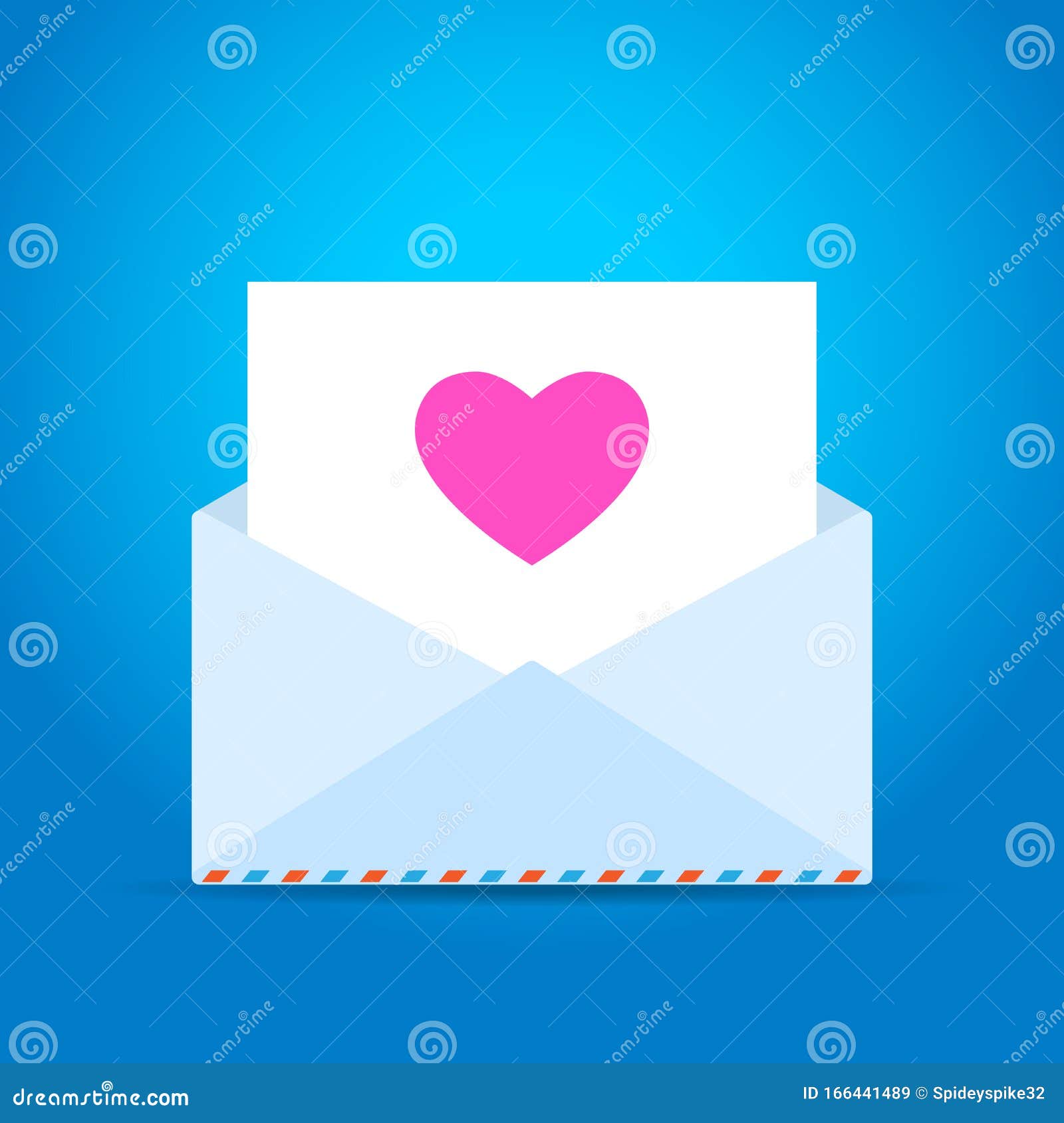 Love Letter with Pink Heart Graphic Inside Stock Vector - Illustration ...