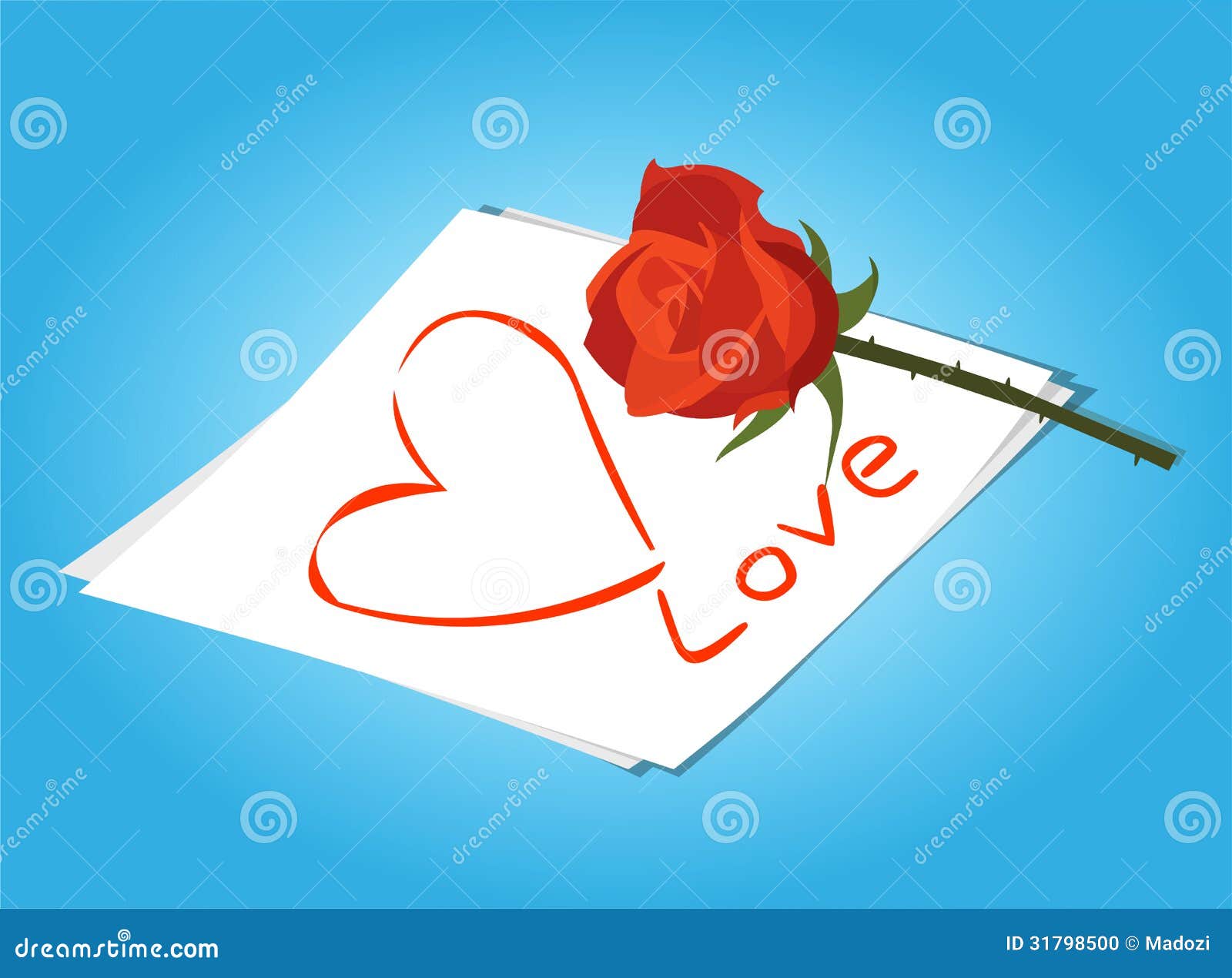 Love Letter and Red Roses Flowers Stock Vector - Illustration of love ...