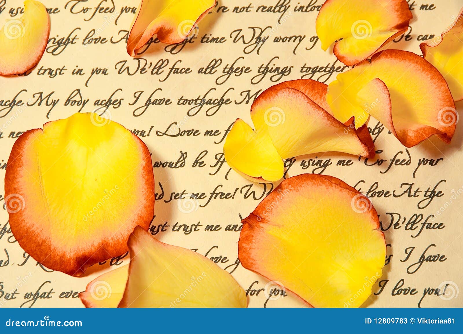 Love Letter with Rose Petals Stock Image - Image of beauty, foreground ...