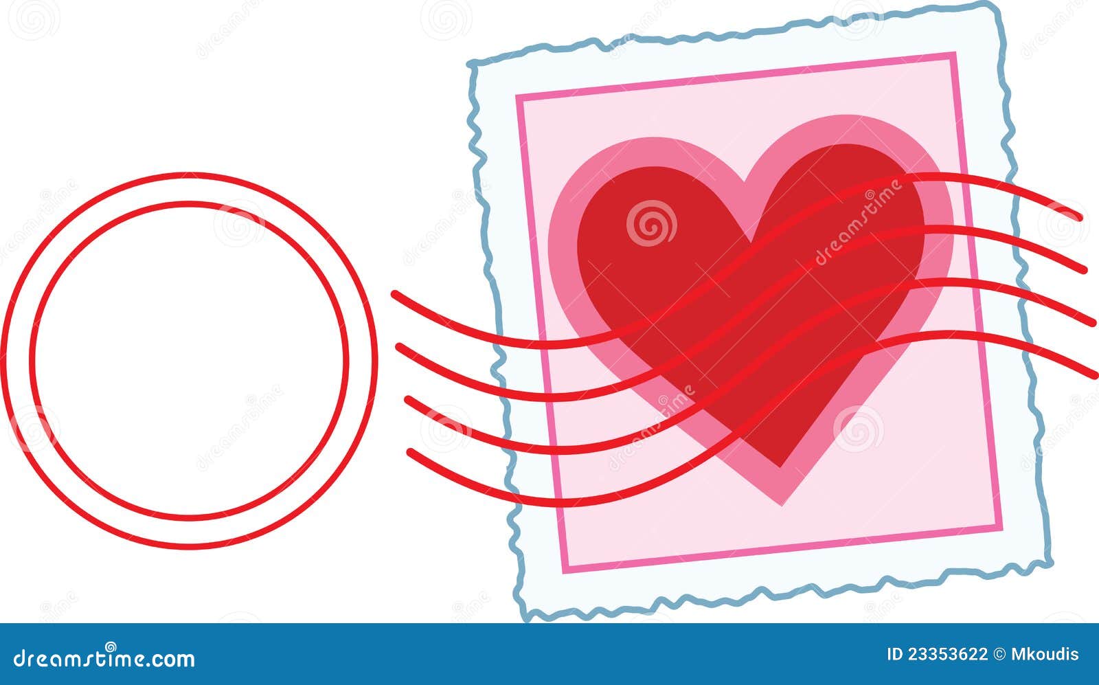 Postal Cancellation First Class Mail Postage Paid Mark Cartoon Vector ...