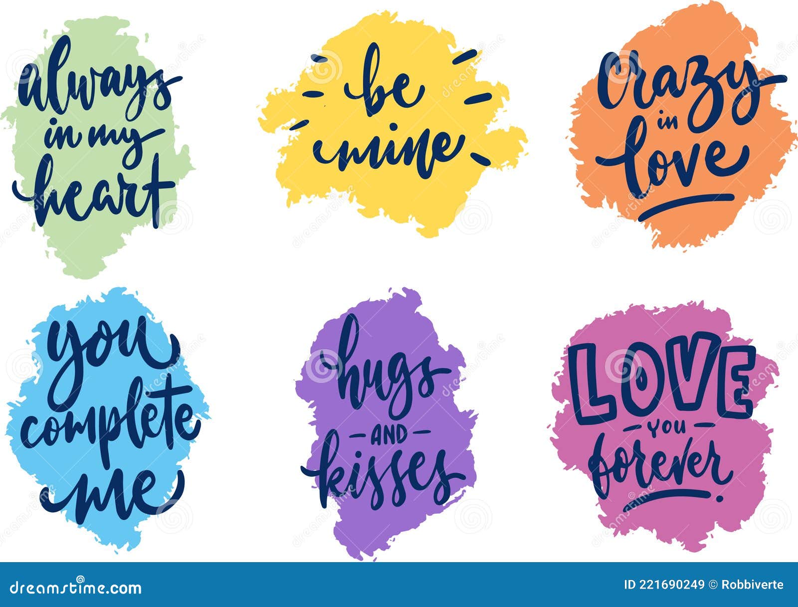 Love Lettering Design Set Hand Drawn Stock Vector - Illustration of ...