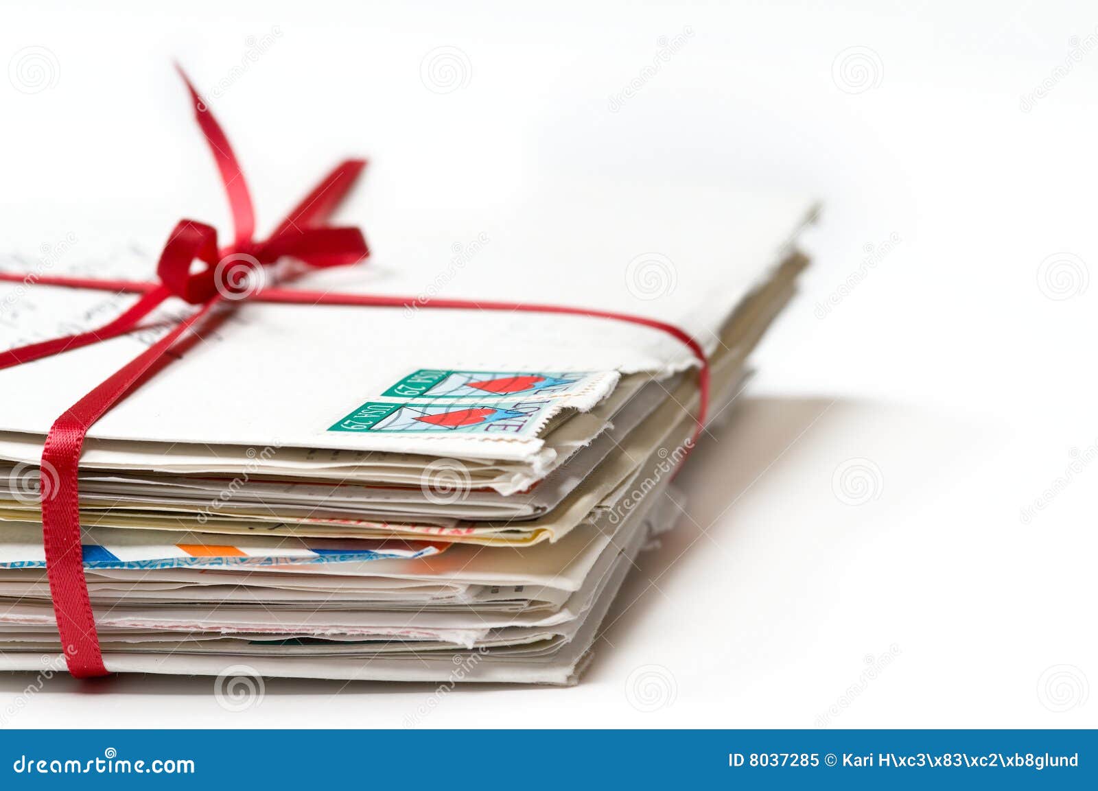 Love Letters Tied with a Red Ribbon Stock Image - Image of ...