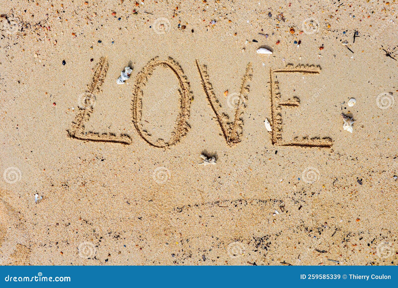 Love Letters Wrote on the Sand on a Beach Stock Image - Image of ...