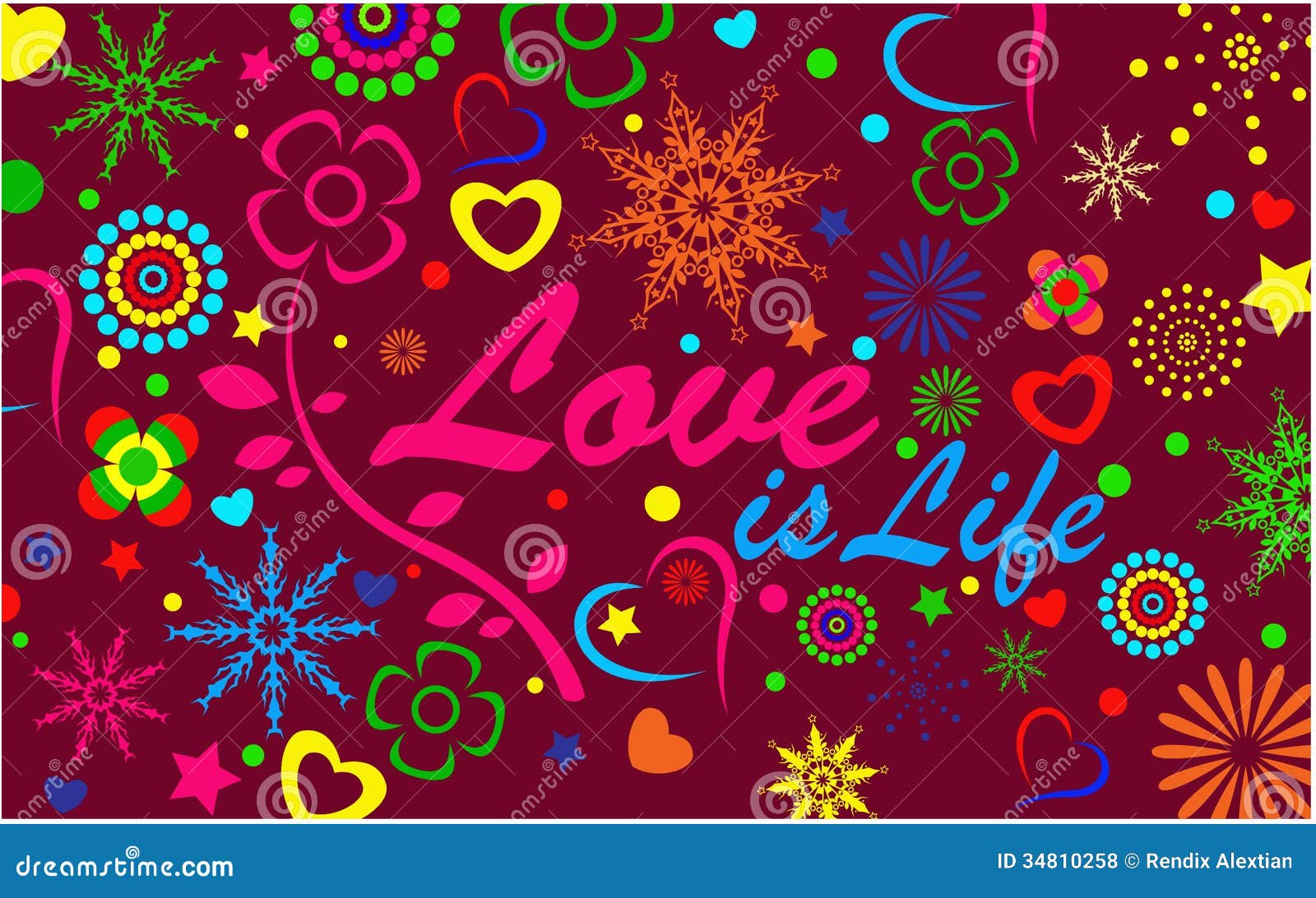 Love is Life Background Party Stock Illustration - Illustration of logo ...