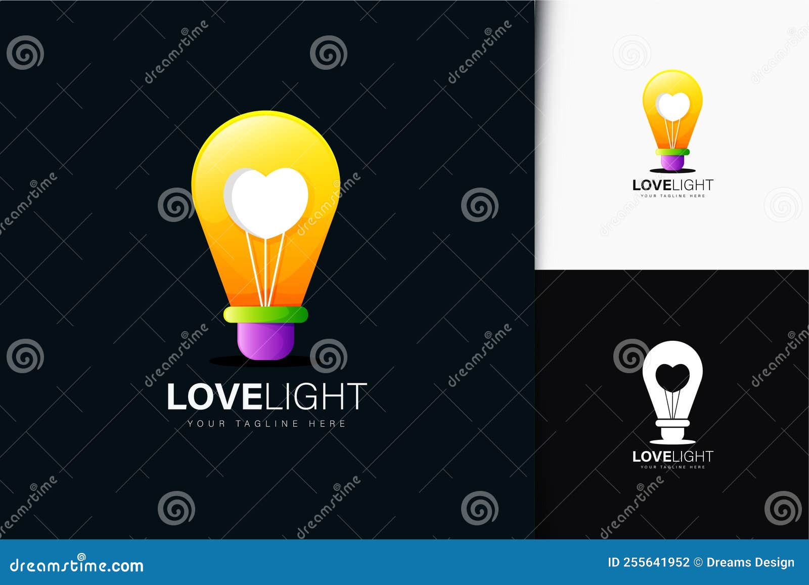 Love Light Logo Design with Gradient Stock Vector - Illustration of ...